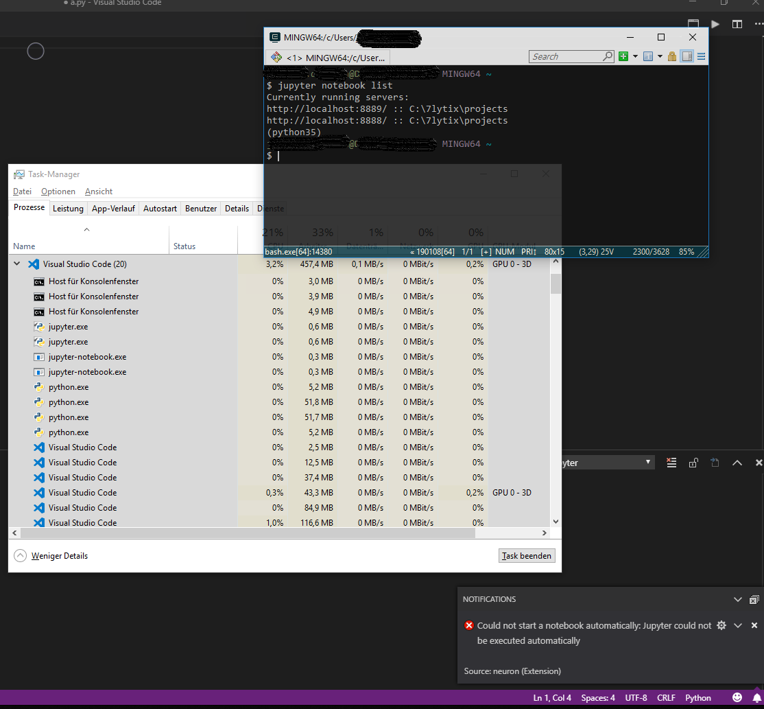 Neuron starts Jupyter kernel, but can't connect to it · Issue #192 · neuron-team/vscode-ipe · GitHub