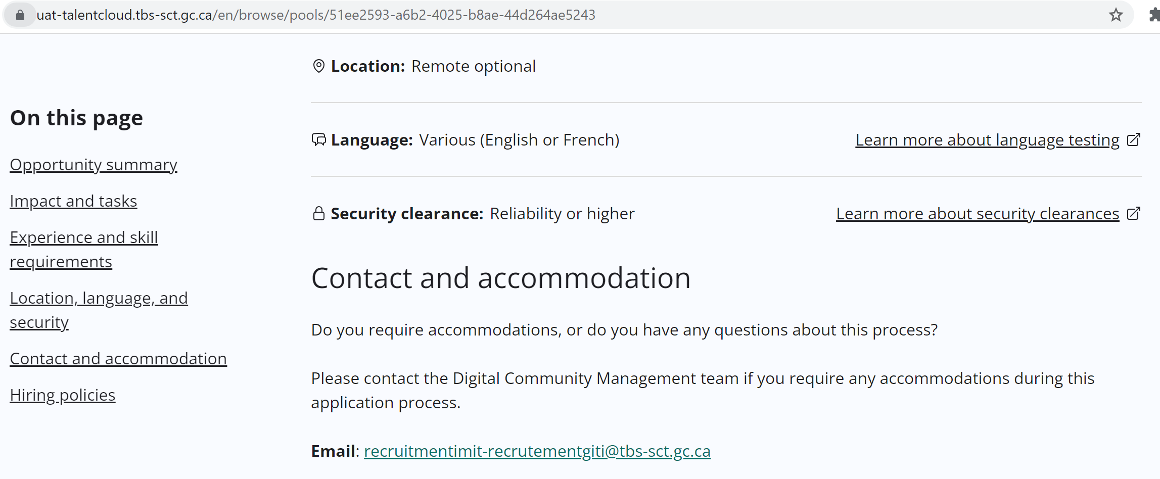 Pool contact email · Issue #7219 · GCTC-NTGC/gc-digital-talent · GitHub