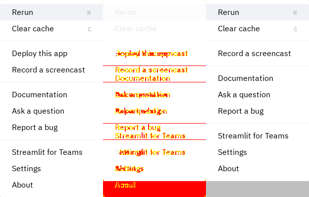 Review main menu snapshot · Issue #2581 · streamlit/streamlit · GitHub
