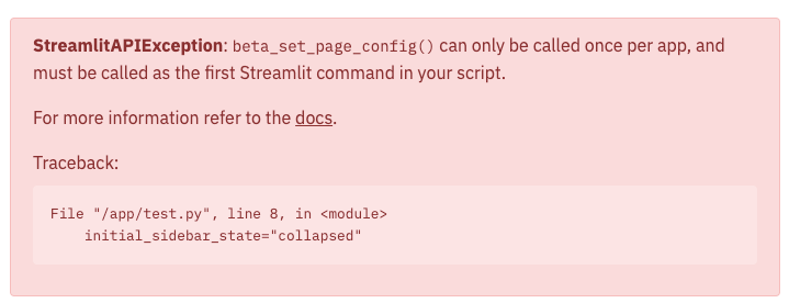 Page Config check is problematic when deployed. · Issue #1857 · streamlit/streamlit · GitHub