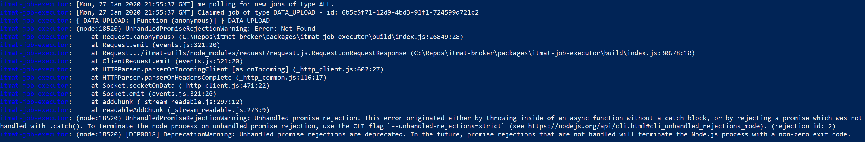 Issue on itmat-job-executor claiming jobs that turn into unhandled promise · Issue #371 · dsi ...