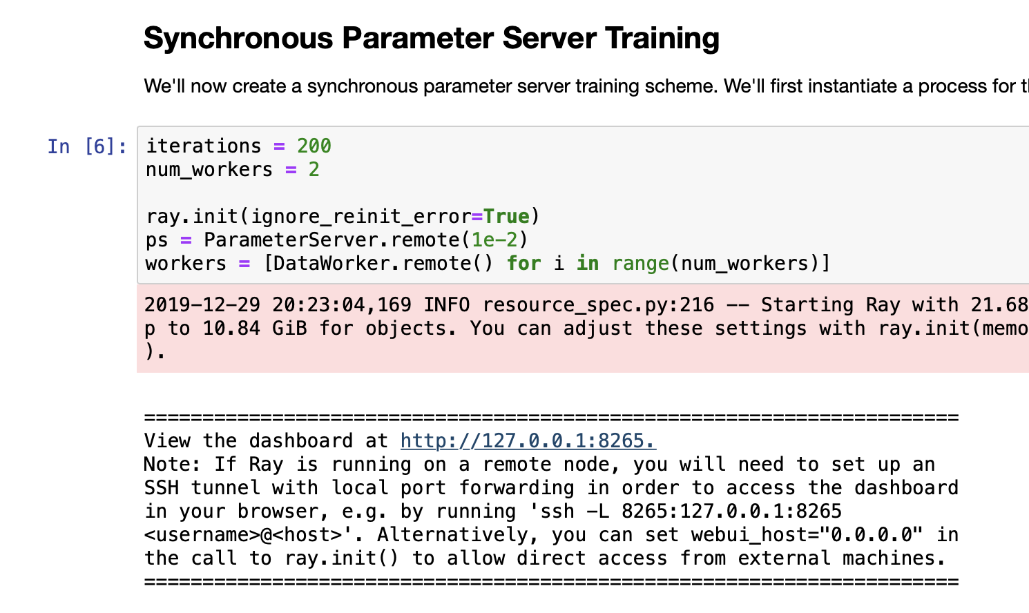 Dashboard link printed in ray.init slightly off in Jupyter. · Issue #6635 · ray-project/ray · GitHub