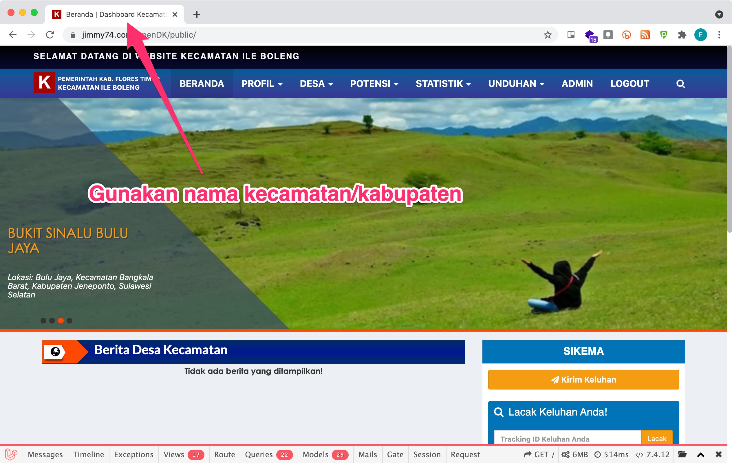 Title Browser Beranda menggunakan nama kecamatannya · Issue #143 · OpenSID/OpenDK · GitHub