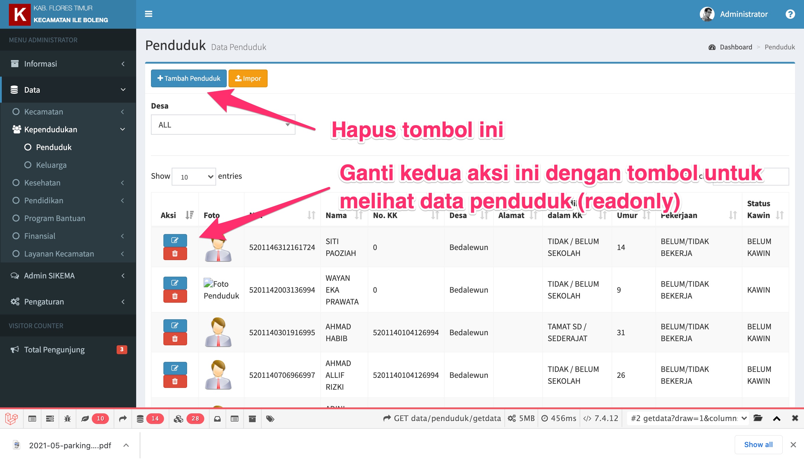 Hapus fitur menambah dan mengubah data penduduk dan keluarga · Issue #187 · OpenSID/OpenDK · GitHub