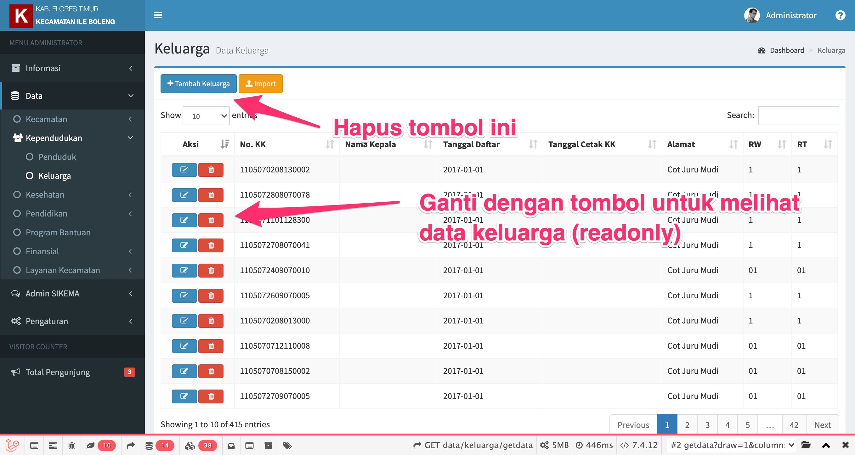 Hapus fitur menambah dan mengubah data penduduk dan keluarga · Issue #187 · OpenSID/OpenDK · GitHub