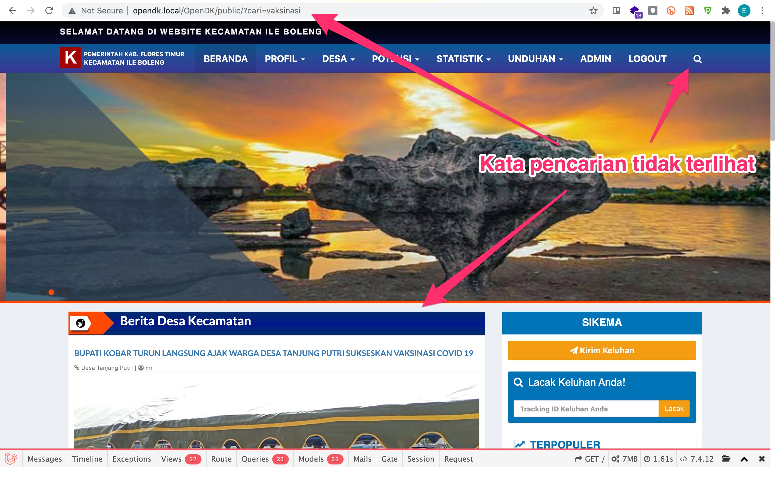 Tampilkan kata pencarian artikel web desa · Issue #205 · OpenSID/OpenDK · GitHub