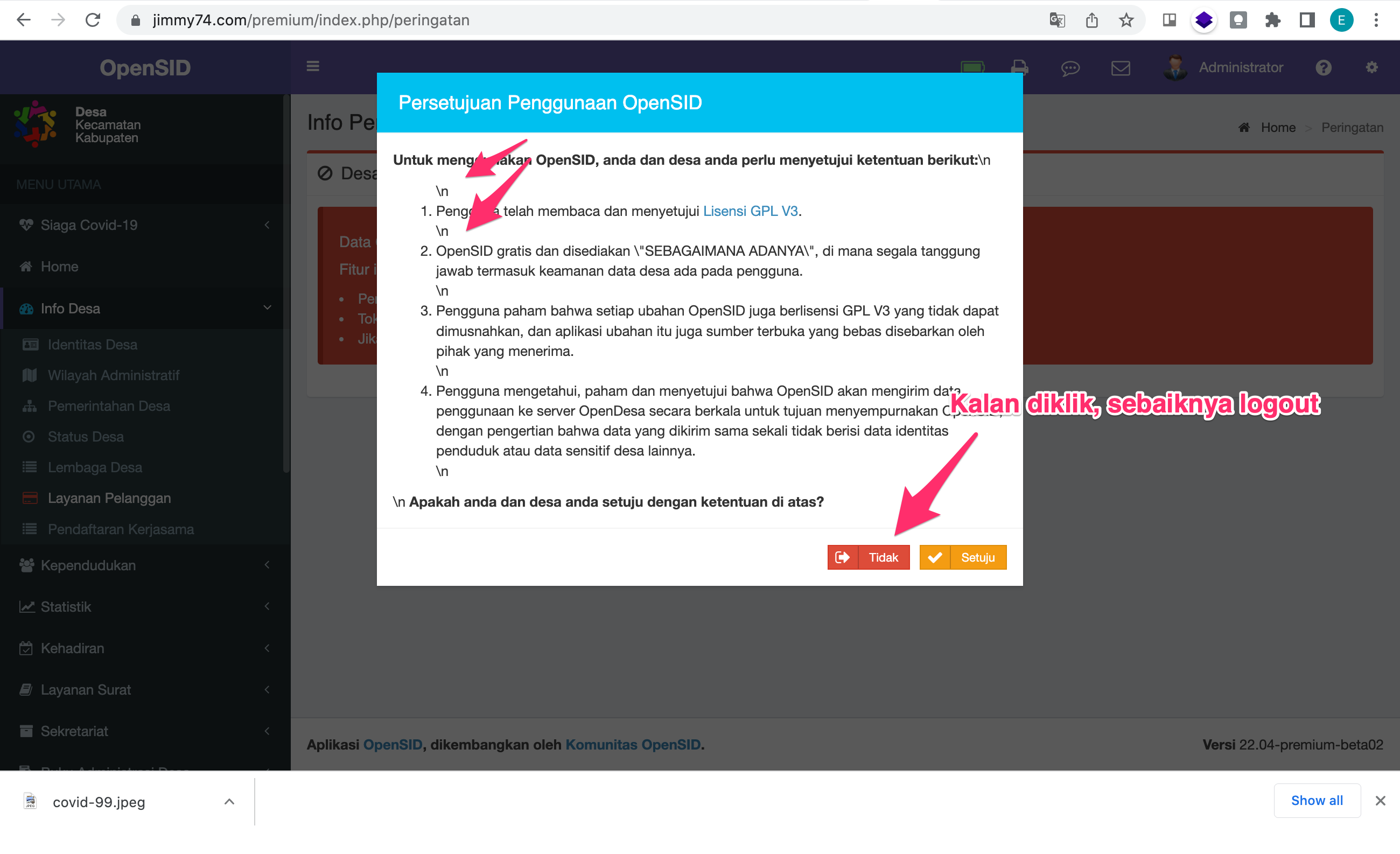 Bug/error: Tampilan Persetujuan Penggunaan OpenSID memperlihatkan \n · Issue #5183 · OpenSID ...