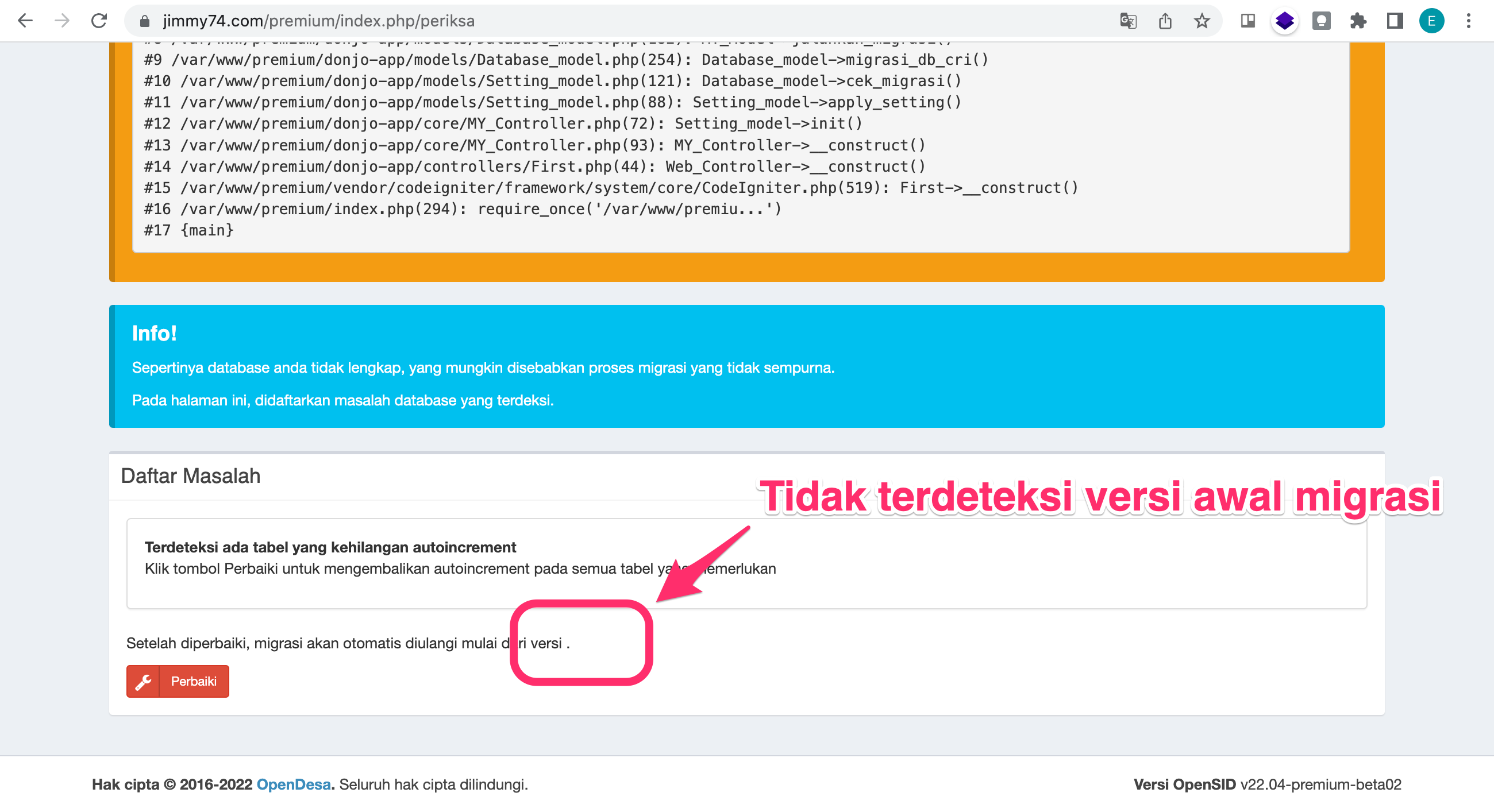 Bug/error: Setelah periksa/perbaiki kesalahan database, migrasi mulai dari awal · Issue #5189 ...
