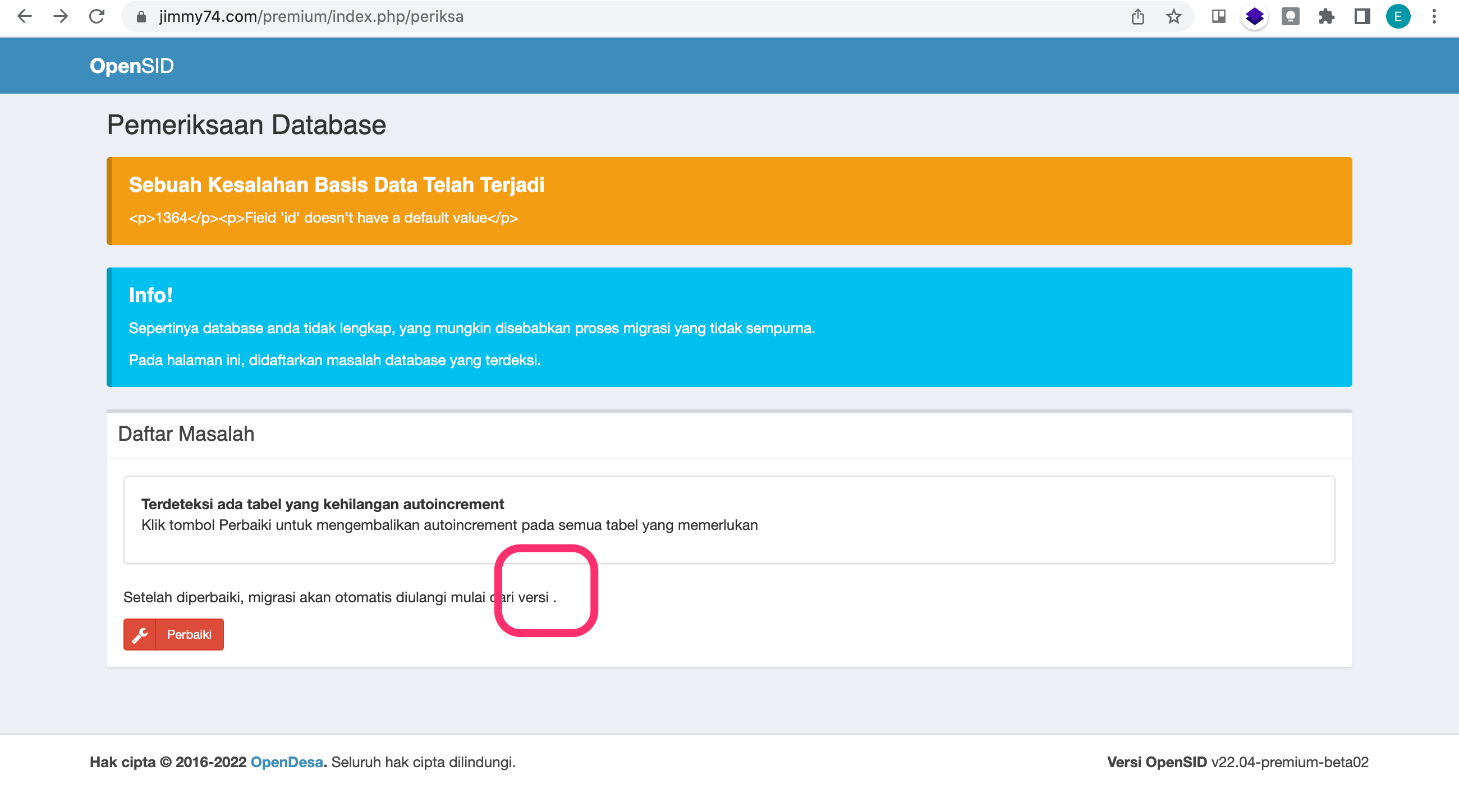 Bug/error: Setelah periksa/perbaiki kesalahan database, migrasi mulai dari awal · Issue #5189 ...