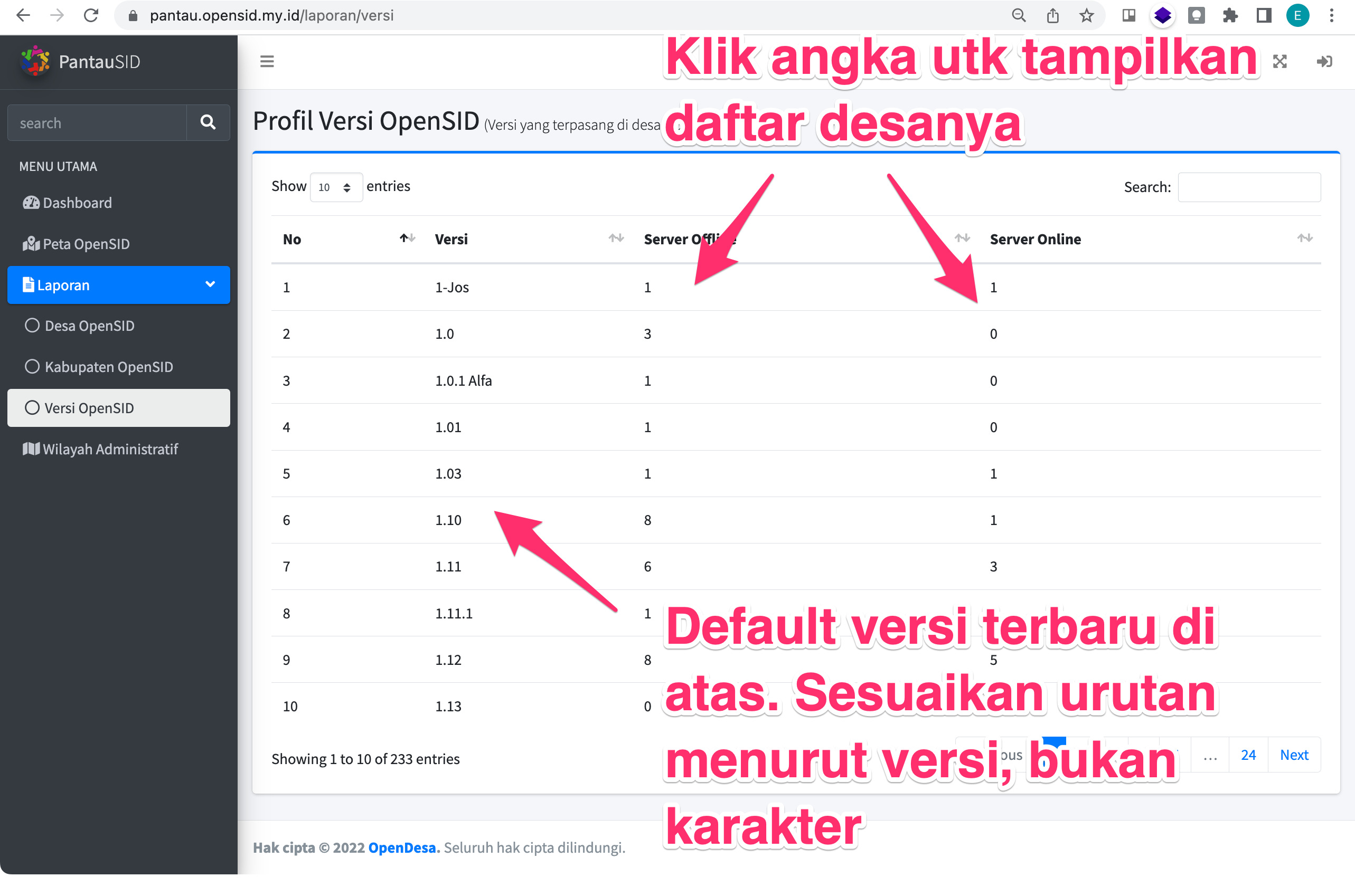 Perbaiki daftar versi OpenSID · Issue #95 · OpenSID/pantau · GitHub