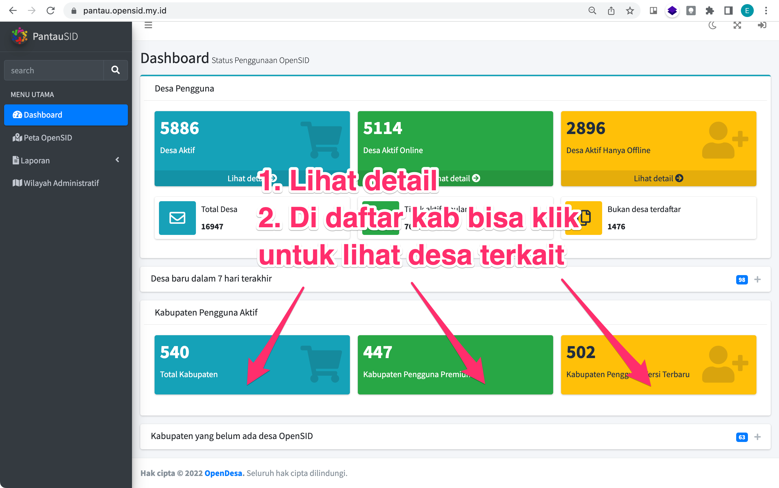 Bisa lihat detail di daftar kabupaten · Issue #101 · OpenSID/pantau · GitHub