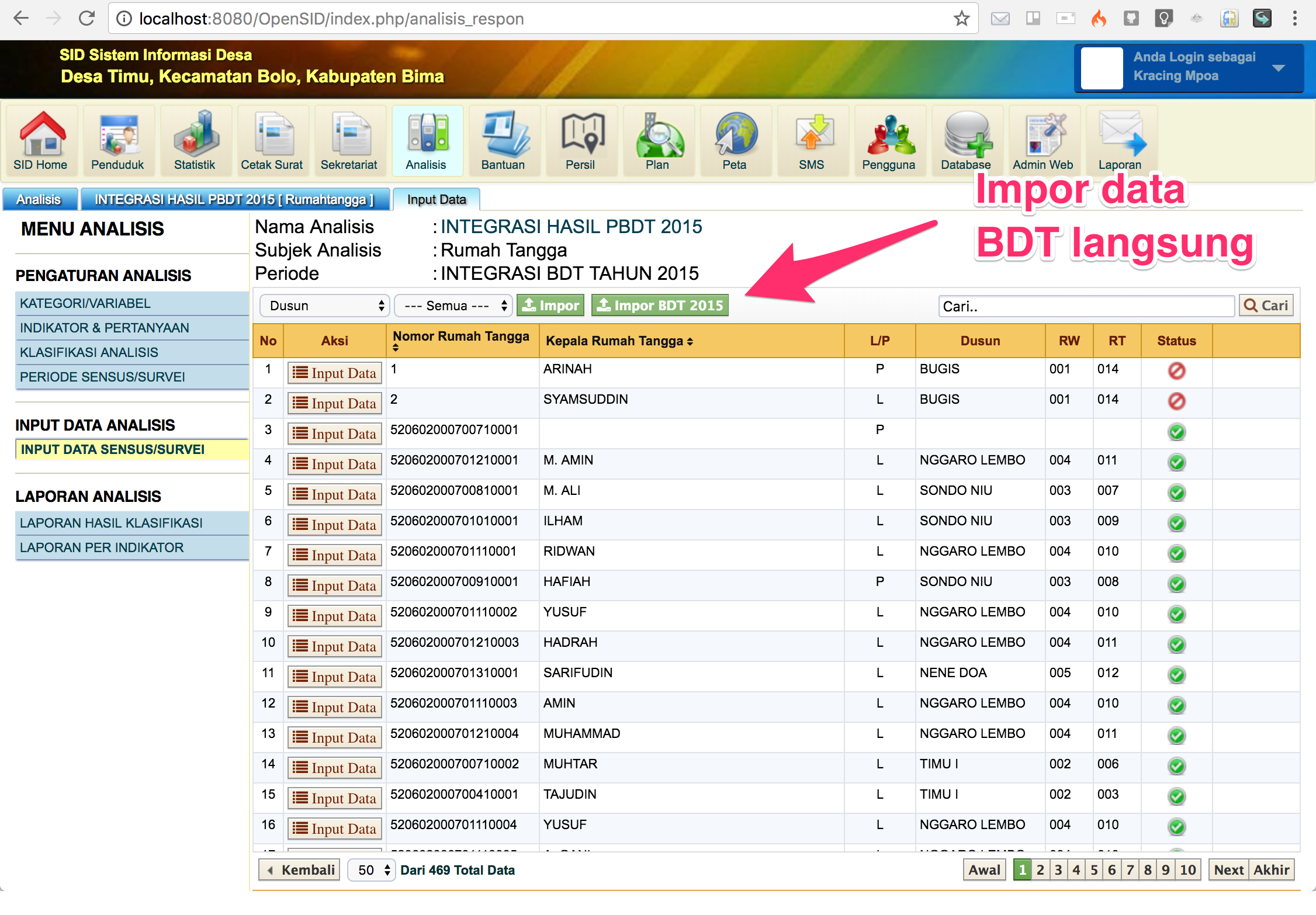 Integrasi Data BDT 2015 kedalam OpenSID · Issue #800 · OpenSID/OpenSID · GitHub