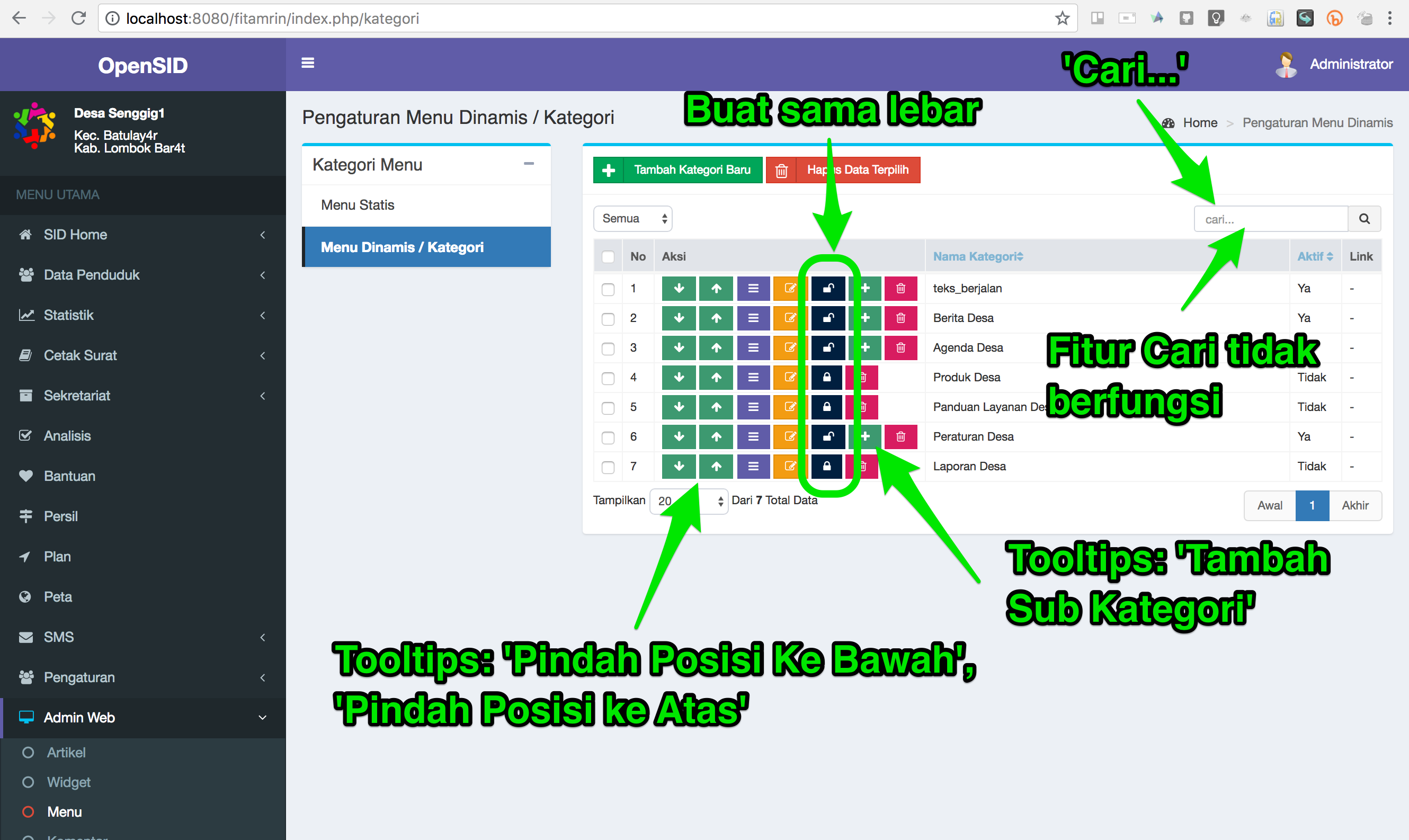 [tampilan-admin] Perbaikan Admin Web > Menu > Menu Dinamis · Issue #1145 · OpenSID/OpenSID · GitHub
