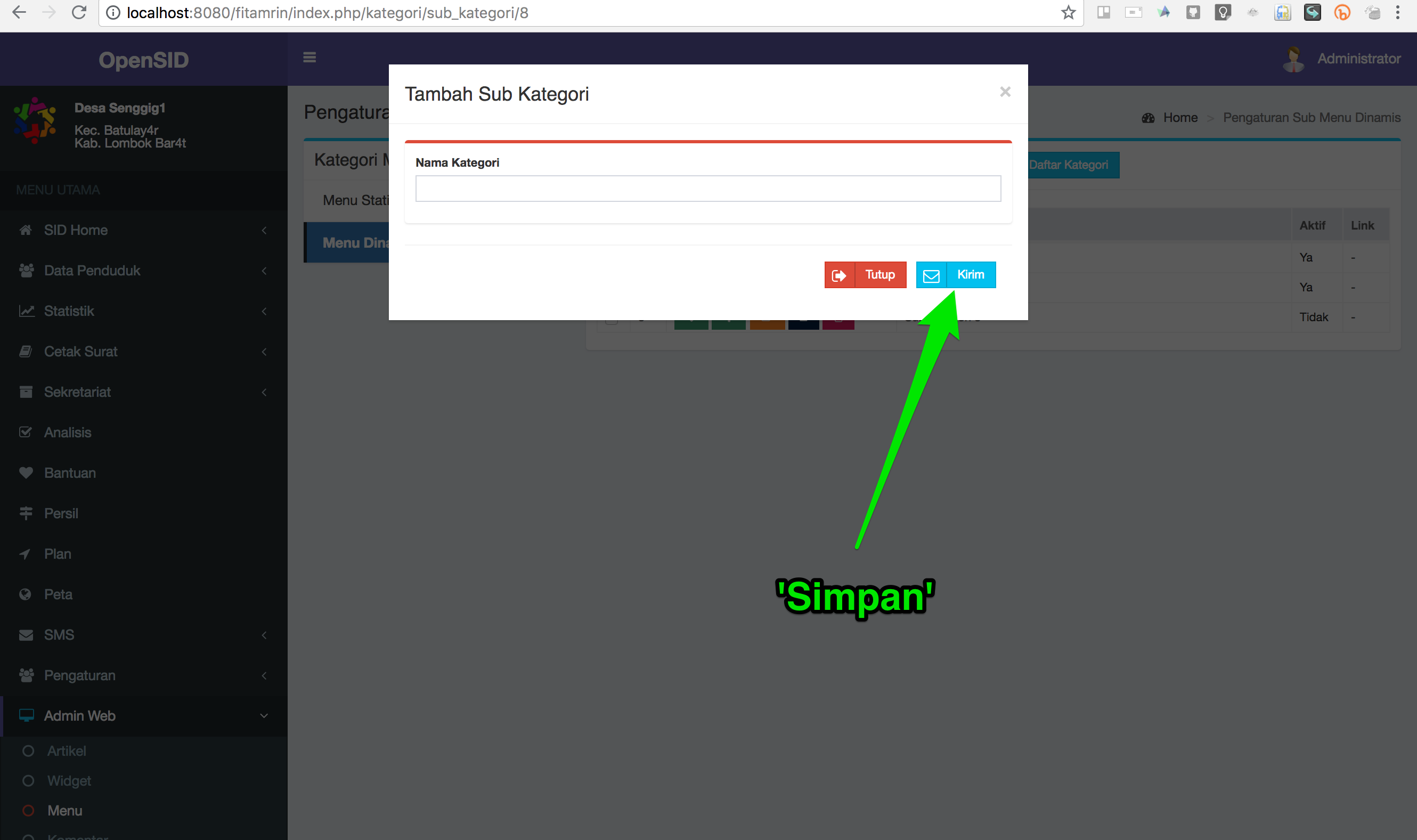 [tampilan-admin] Perbaikan Admin Web > Menu > Menu Dinamis > Ubah ...