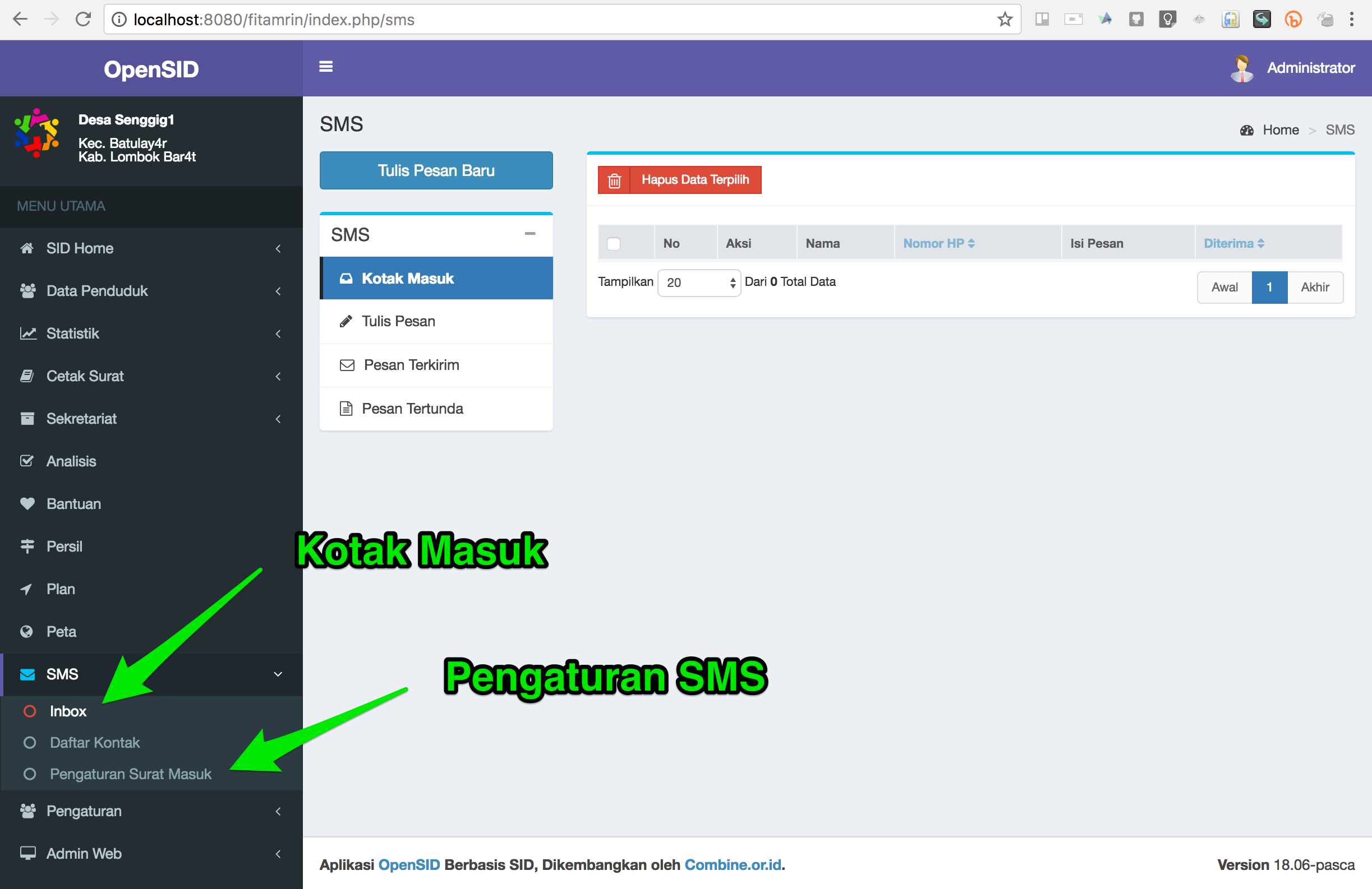 [tampilan-admin] Perbaikan submenu SMS · Issue #1158 · OpenSID/OpenSID · GitHub