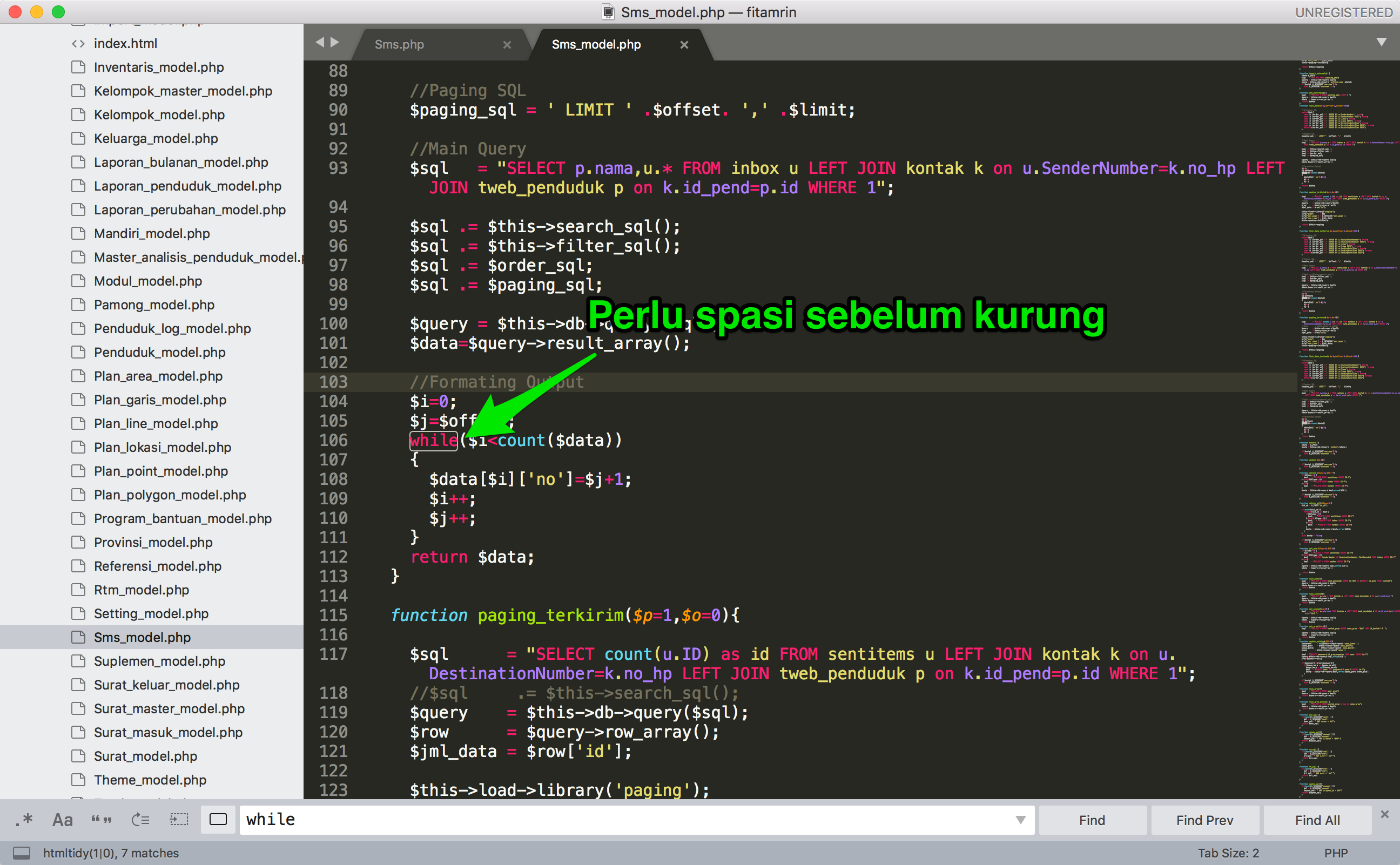 [tampilan-admin] perbaiki penulisan script Sms_model.php · Issue #1167 · OpenSID/OpenSID · GitHub