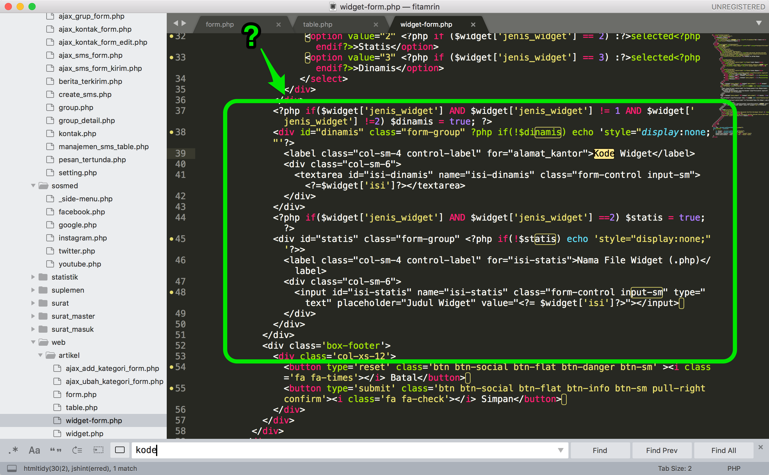 [tampilan-admin] script salah di web/artikel/widget-form.php · Issue ...