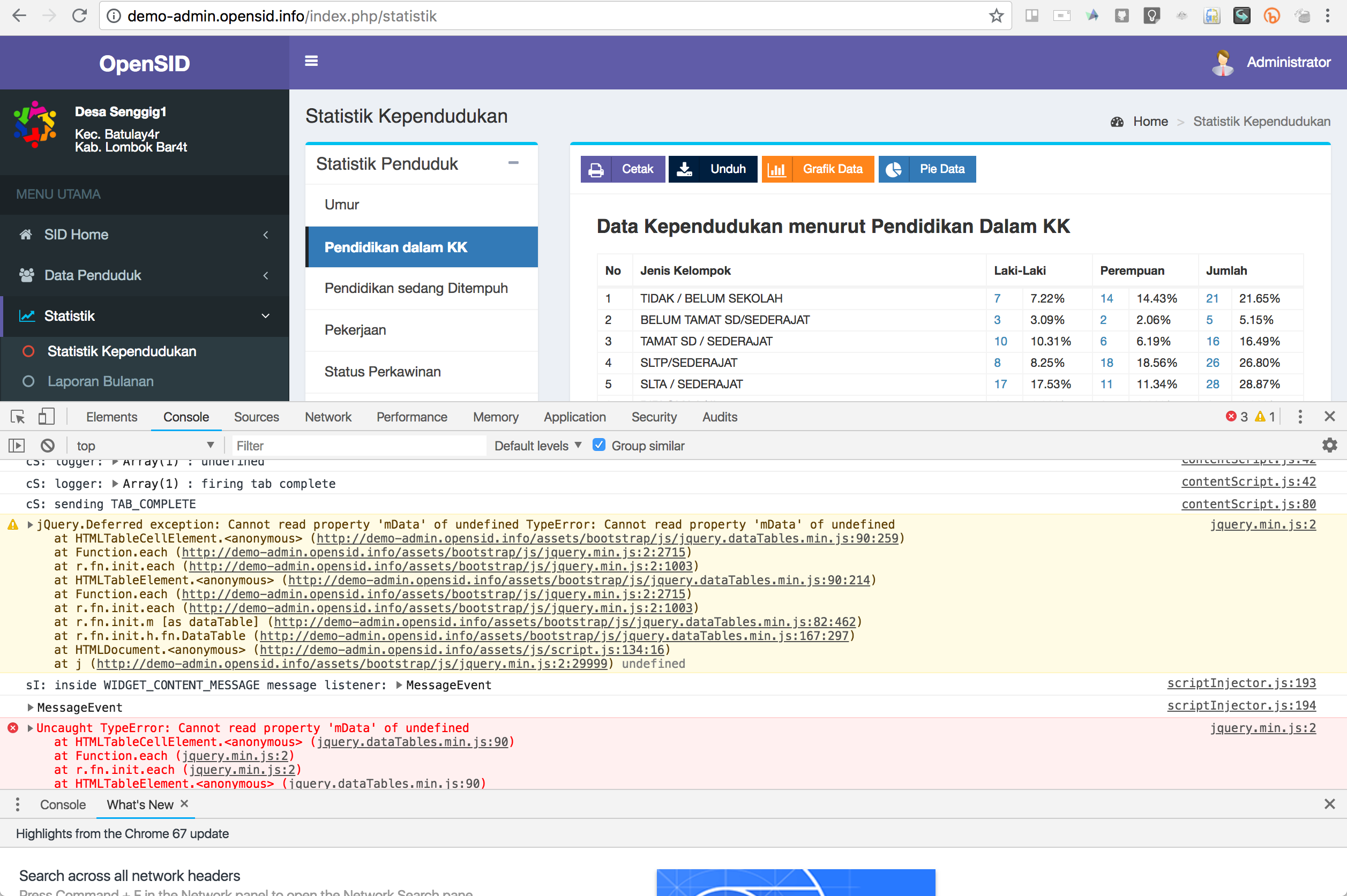 [tampilan-admin] Error javascript Statistik > Statistik Kependudukan · Issue #1253 · OpenSID ...