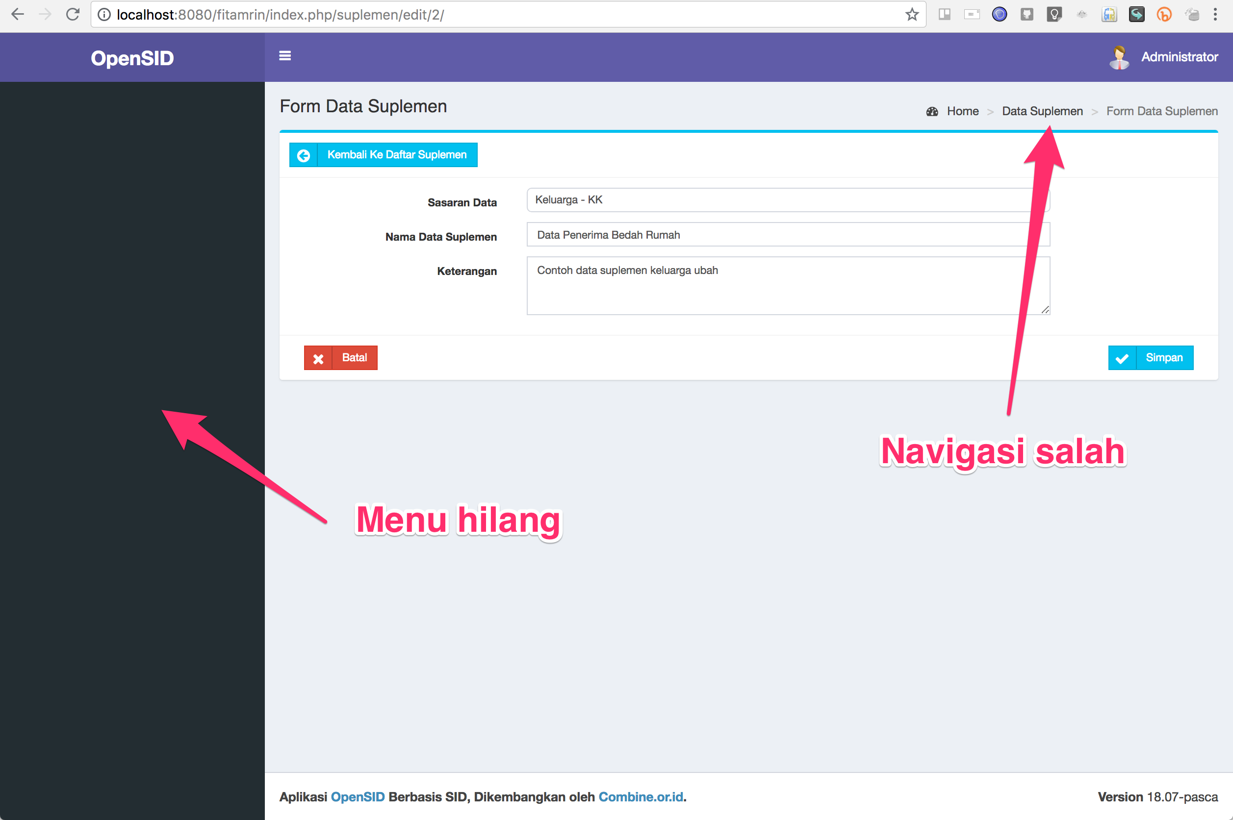 [tampilan-admin] Perbaikan ubah data suplemen · Issue #1330 · OpenSID/OpenSID · GitHub