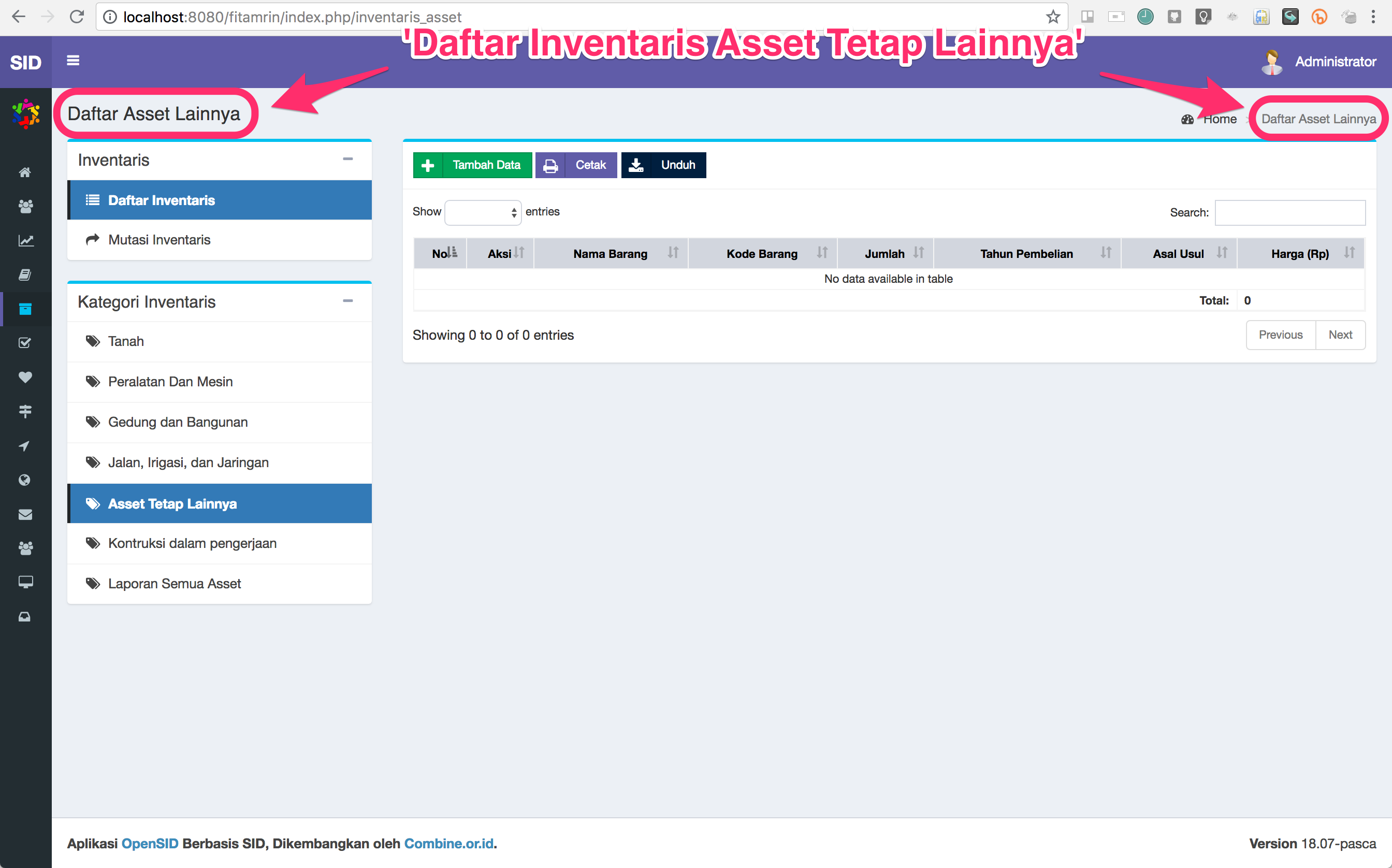 [tampilan-admin] Perbaikan inventaris asset tetap lainnya · Issue #1369 · OpenSID/OpenSID · GitHub