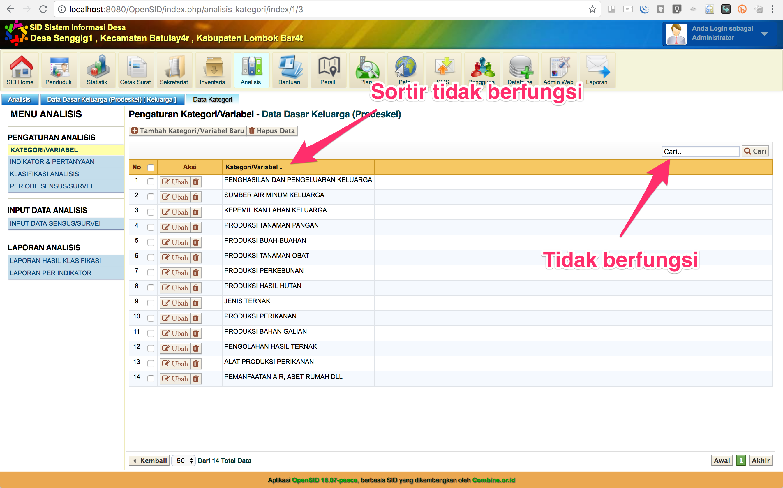 [Bug] Perbaikan kategori analisis · Issue #1374 · OpenSID/OpenSID · GitHub