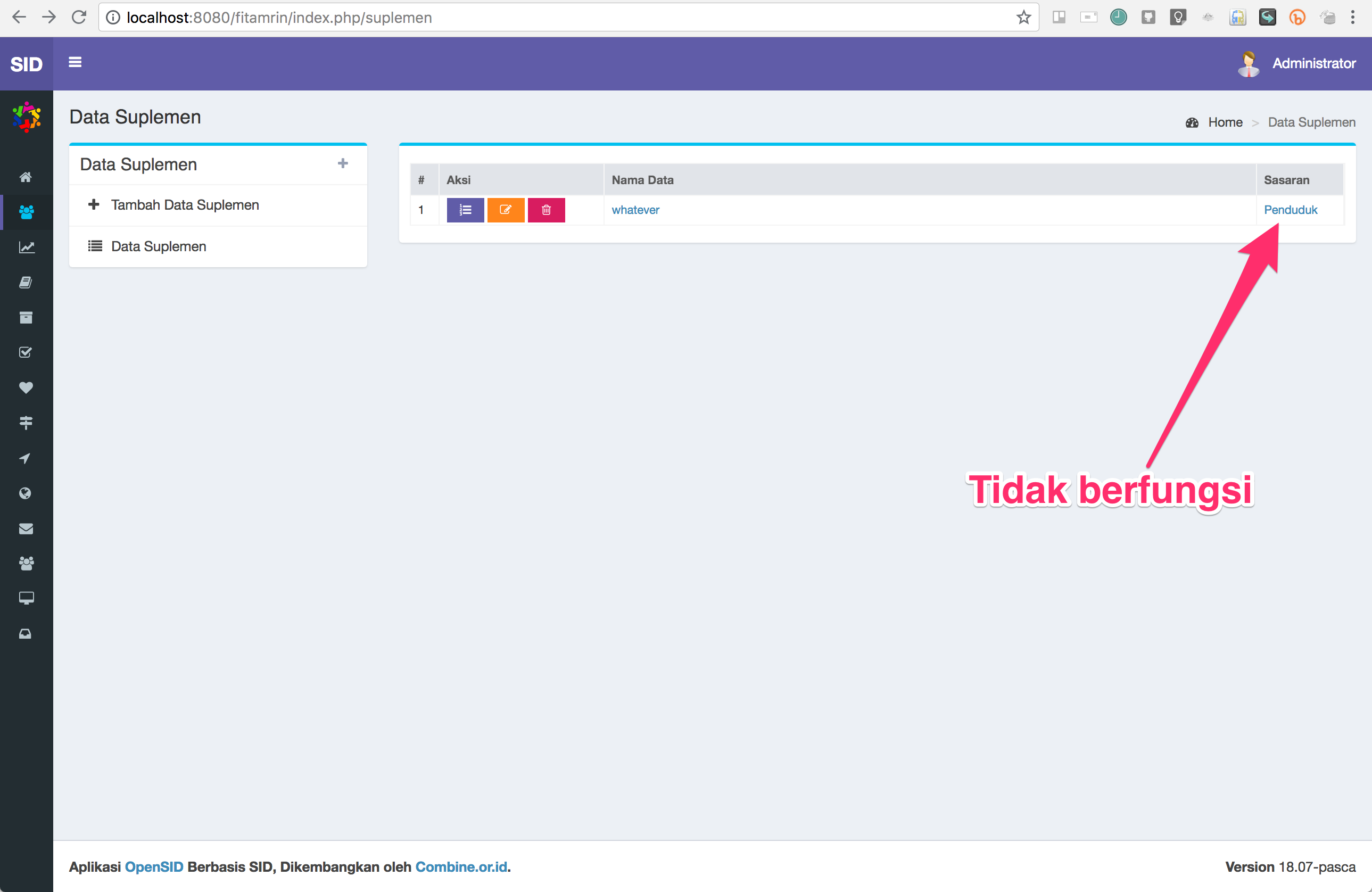 [tampilan-admin] Tautan sasaran data suplemen tidak berfungsi · Issue #1393 · OpenSID/OpenSID ...