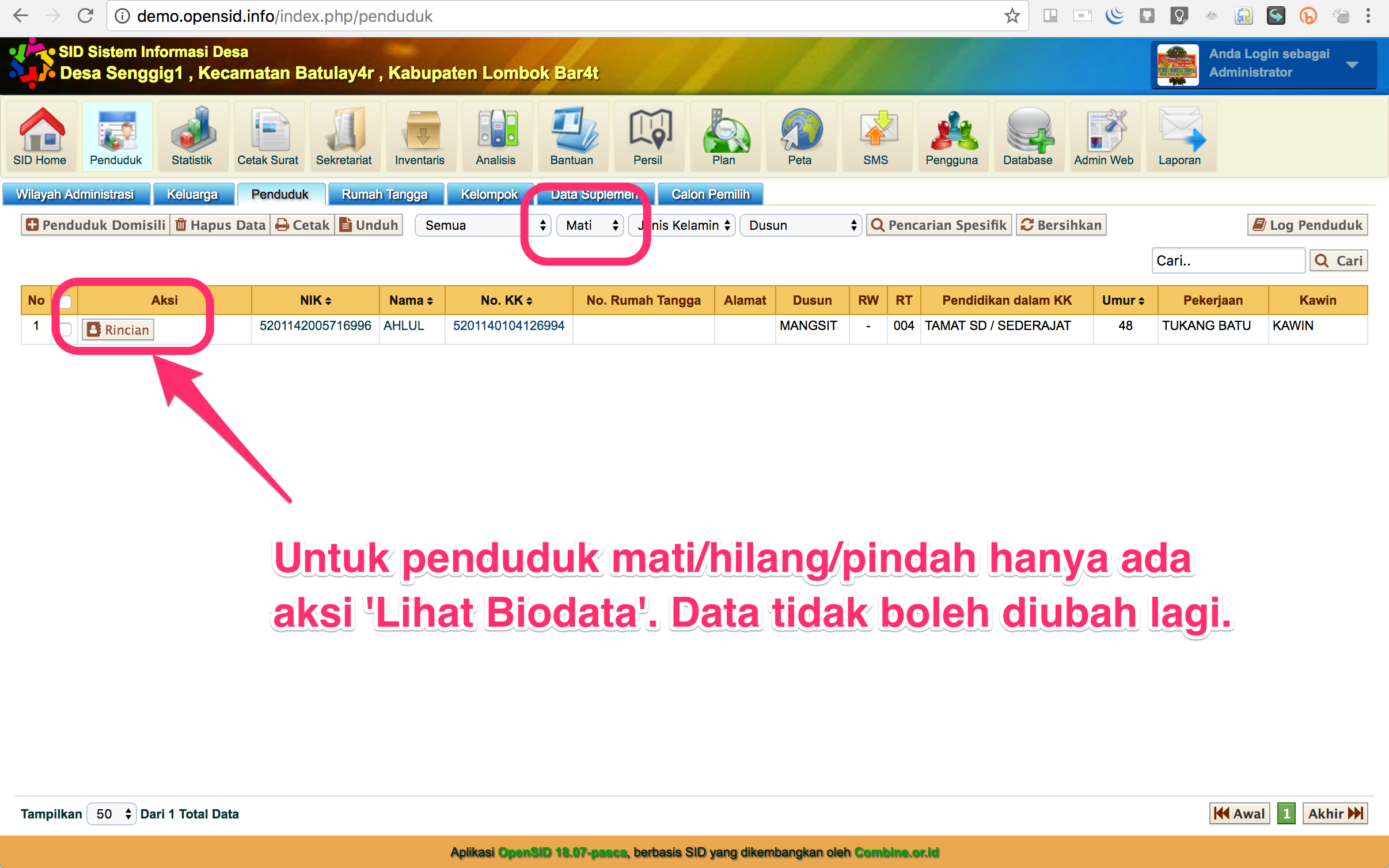 [tampilan-admin] Rincian biodata penduduk hilang/mati/pindah · Issue ...