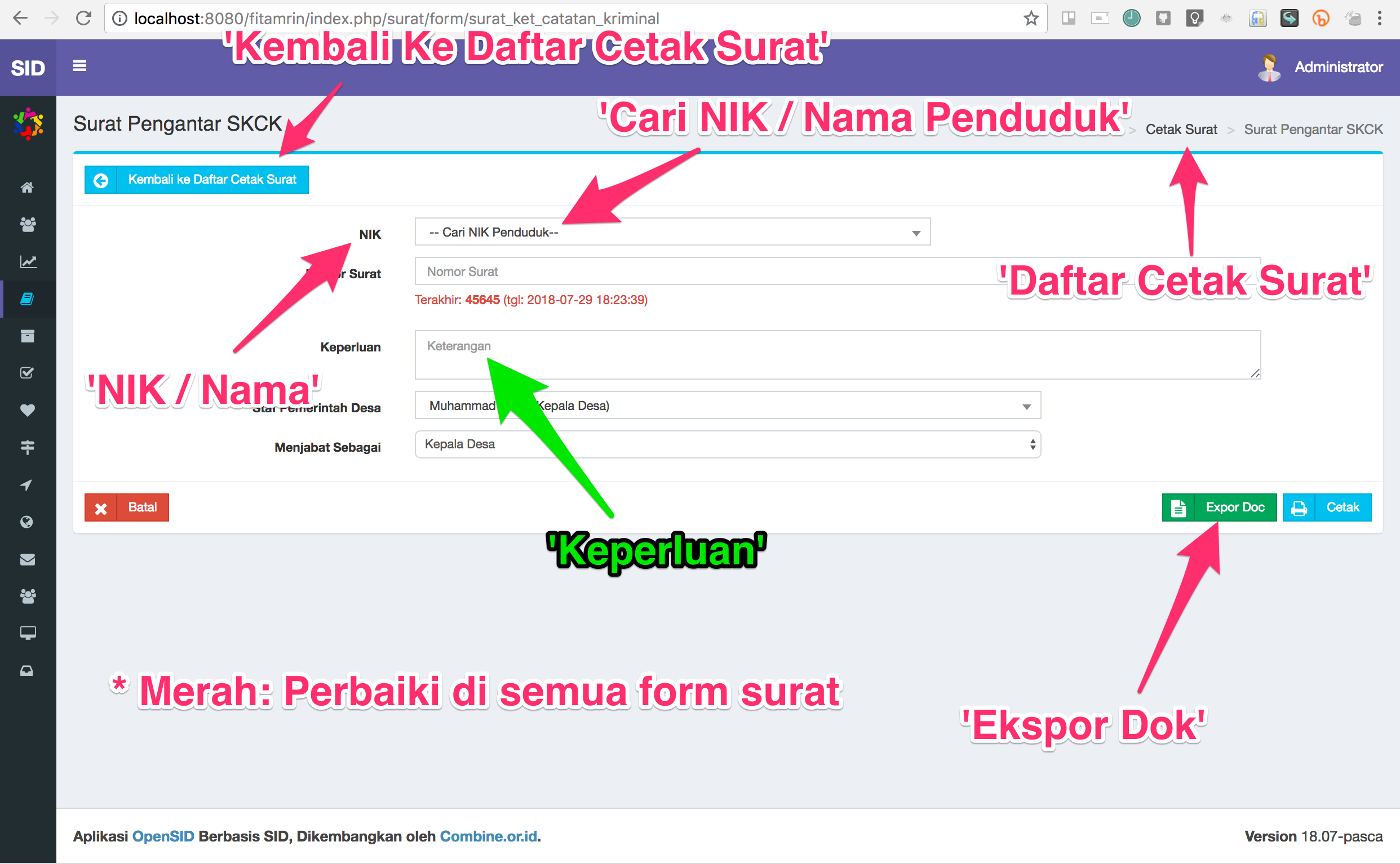 [tampilan-admin] Perbaikan SKCK dan semua form surat · Issue #1474 ...
