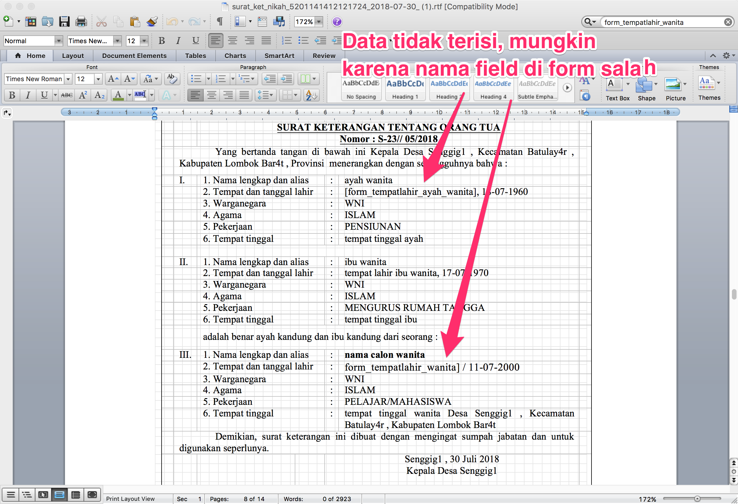 [tampilan-admin] Perbaikan Surat Keterangan Nikah · Issue #1499 · OpenSID/OpenSID · GitHub