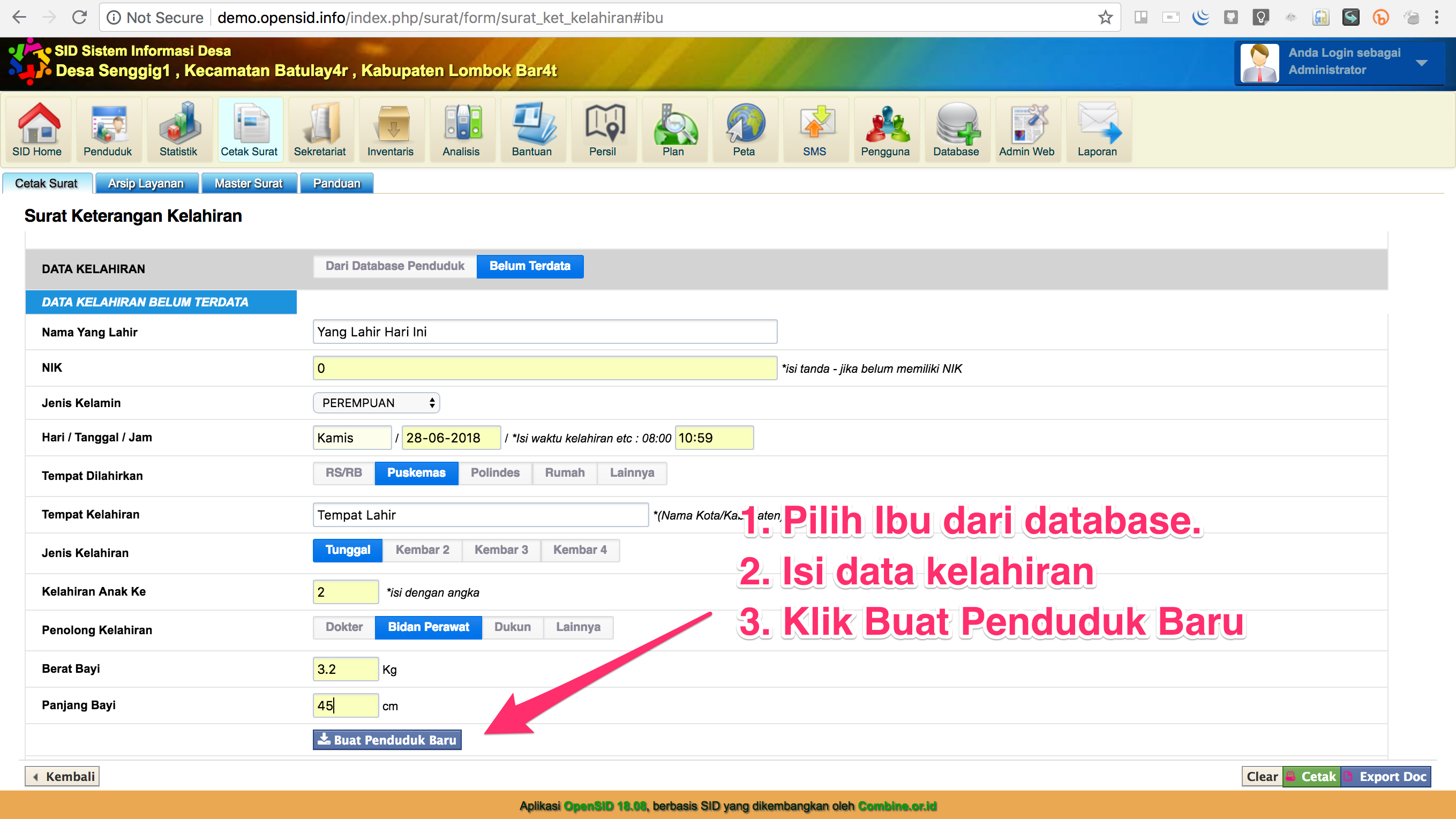 [tampilan-admin] Perbaikan surat keterangan kelahiran · Issue #1555 · OpenSID/OpenSID · GitHub