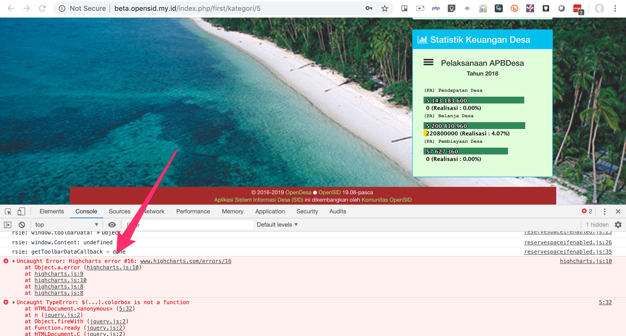 [keuangan] Error javascript console di browser · Issue #2227 · OpenSID ...