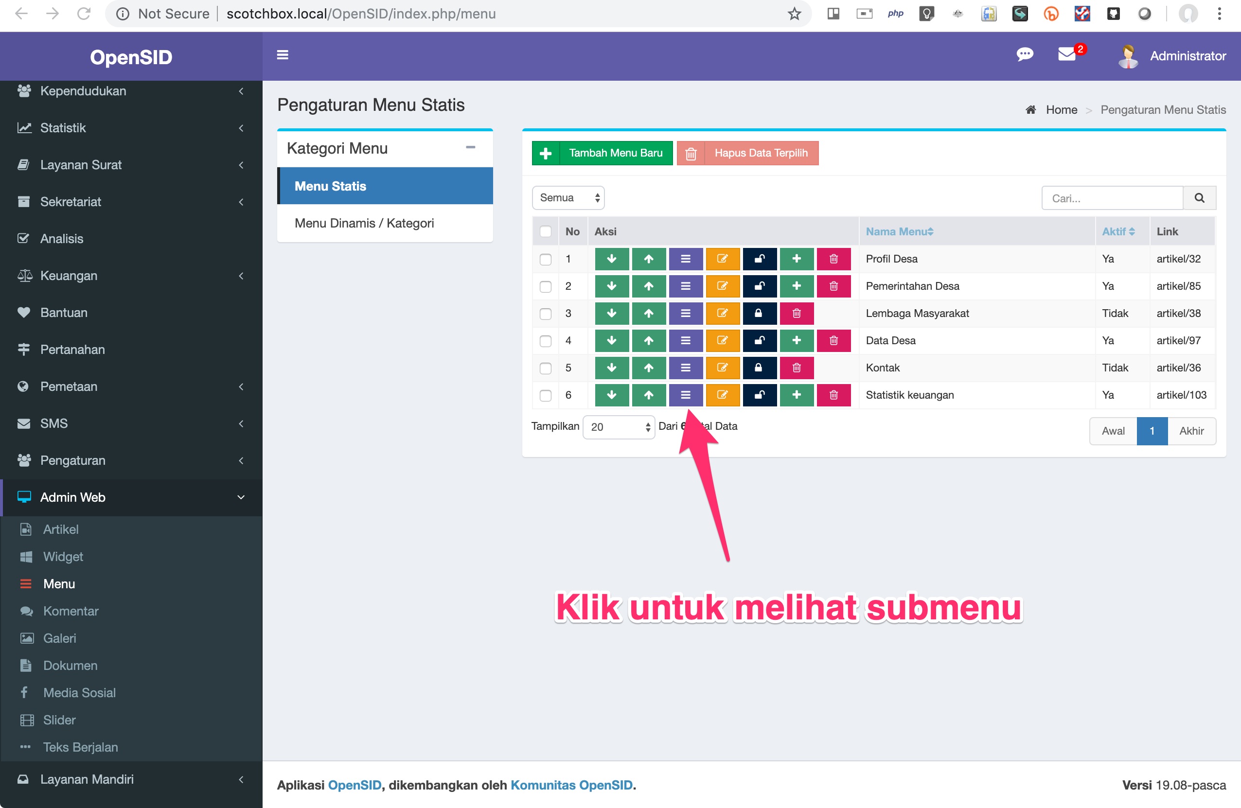 [keuangan] Tidak ada pilihan artikel keuangan di submenu · Issue #2260 · OpenSID/OpenSID · GitHub