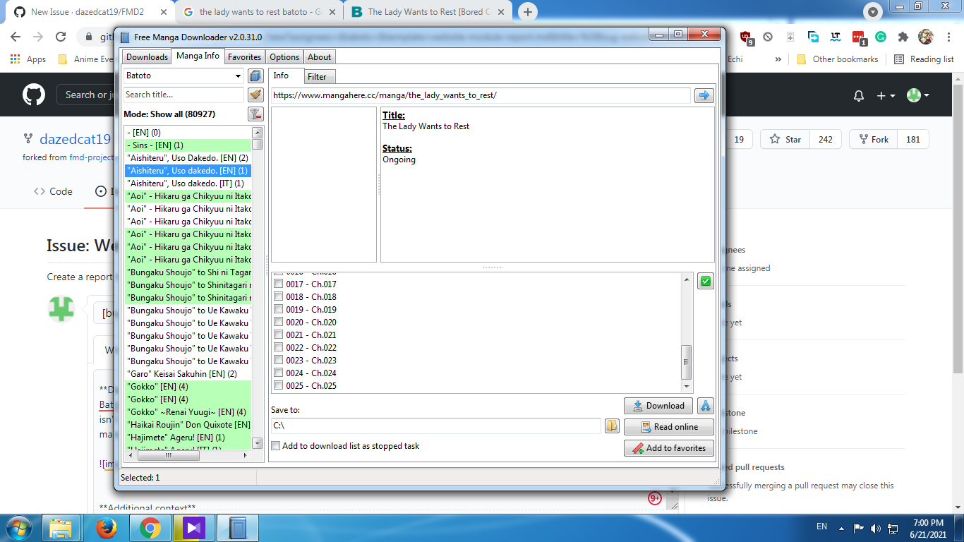 [bug-website module] Can't update batoto manually · Issue #602 ...