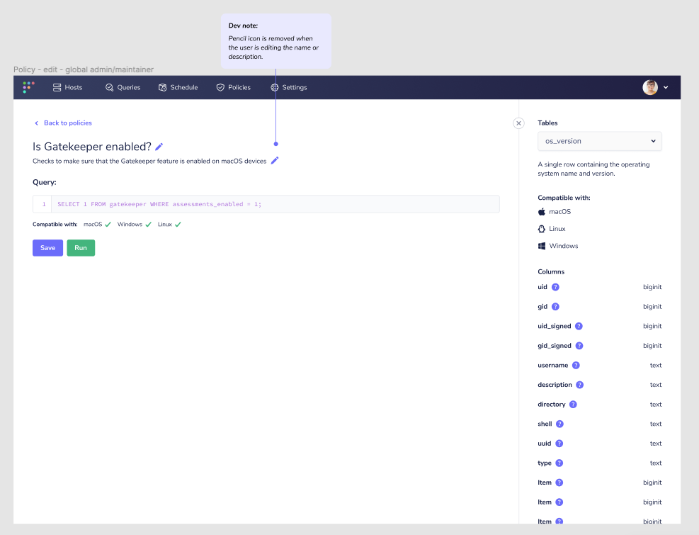Add the ability to create and edit detailed policies and associated ...