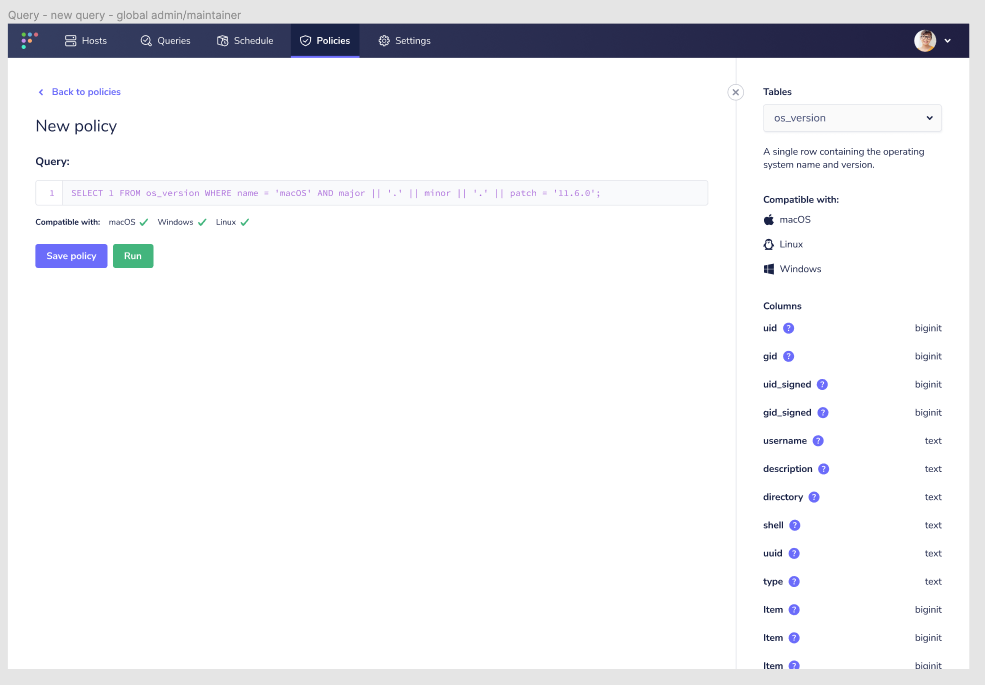 Add OS example policy modal to "Host Details" page · Issue #2596 · fleetdm/fleet · GitHub