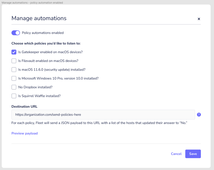 Add ability for a user to turn all automations on or off · Issue #3603 · fleetdm/fleet · GitHub
