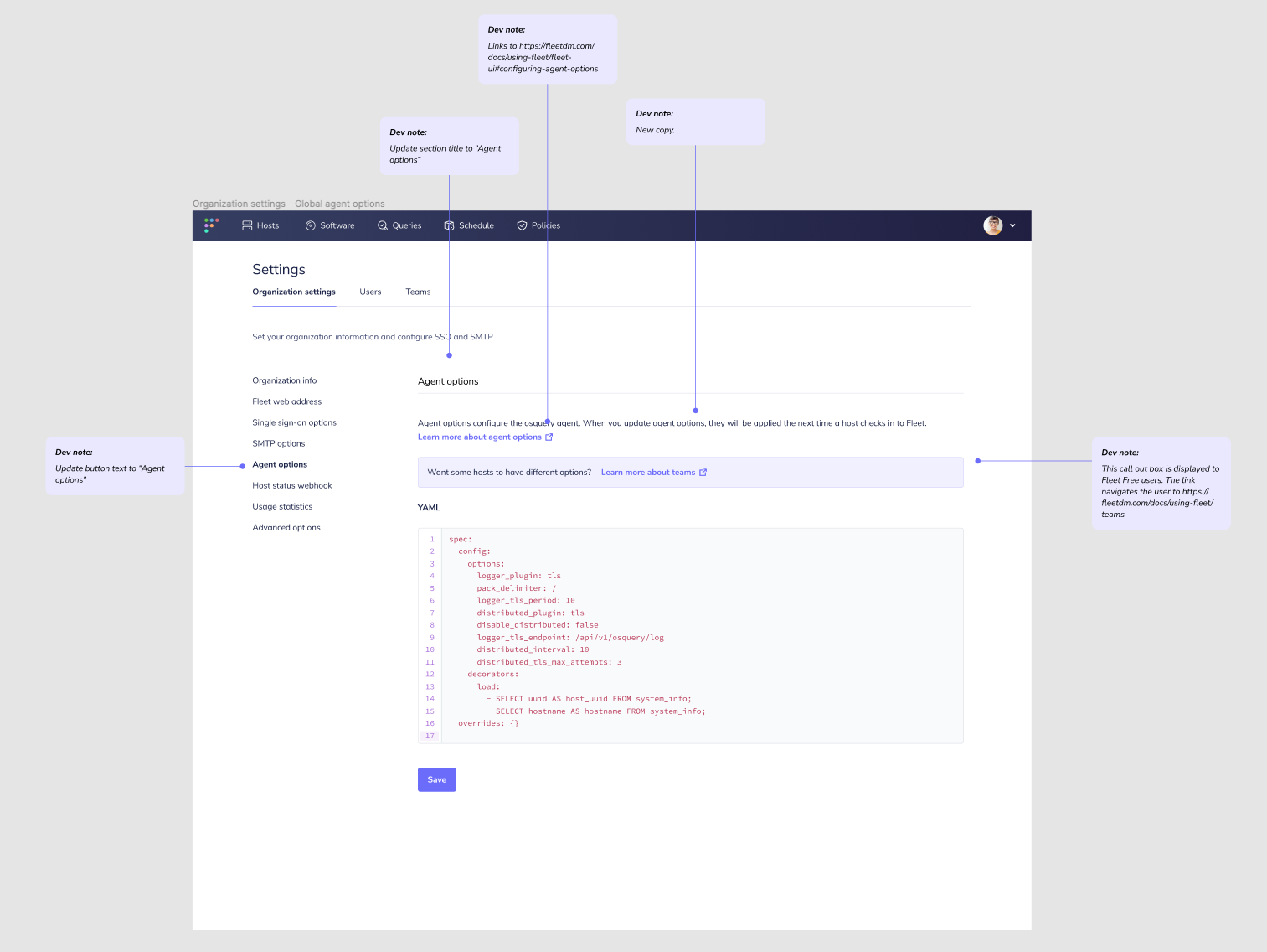 Add CTA to Fleet Premium on Organization Settings > Agent options page · Issue #7125 · fleetdm ...