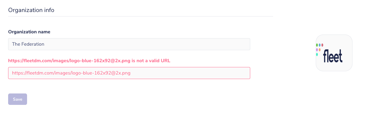 Settings > Organization avatar URL does not accept valid URLs · Issue #9538 · fleetdm/fleet · GitHub