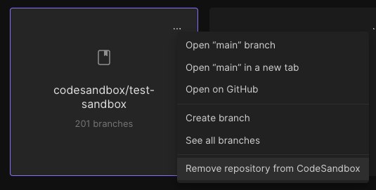 Bug: 'Remove from CodeSandbox' is trying to delete branch · Issue #7030 · codesandbox ...