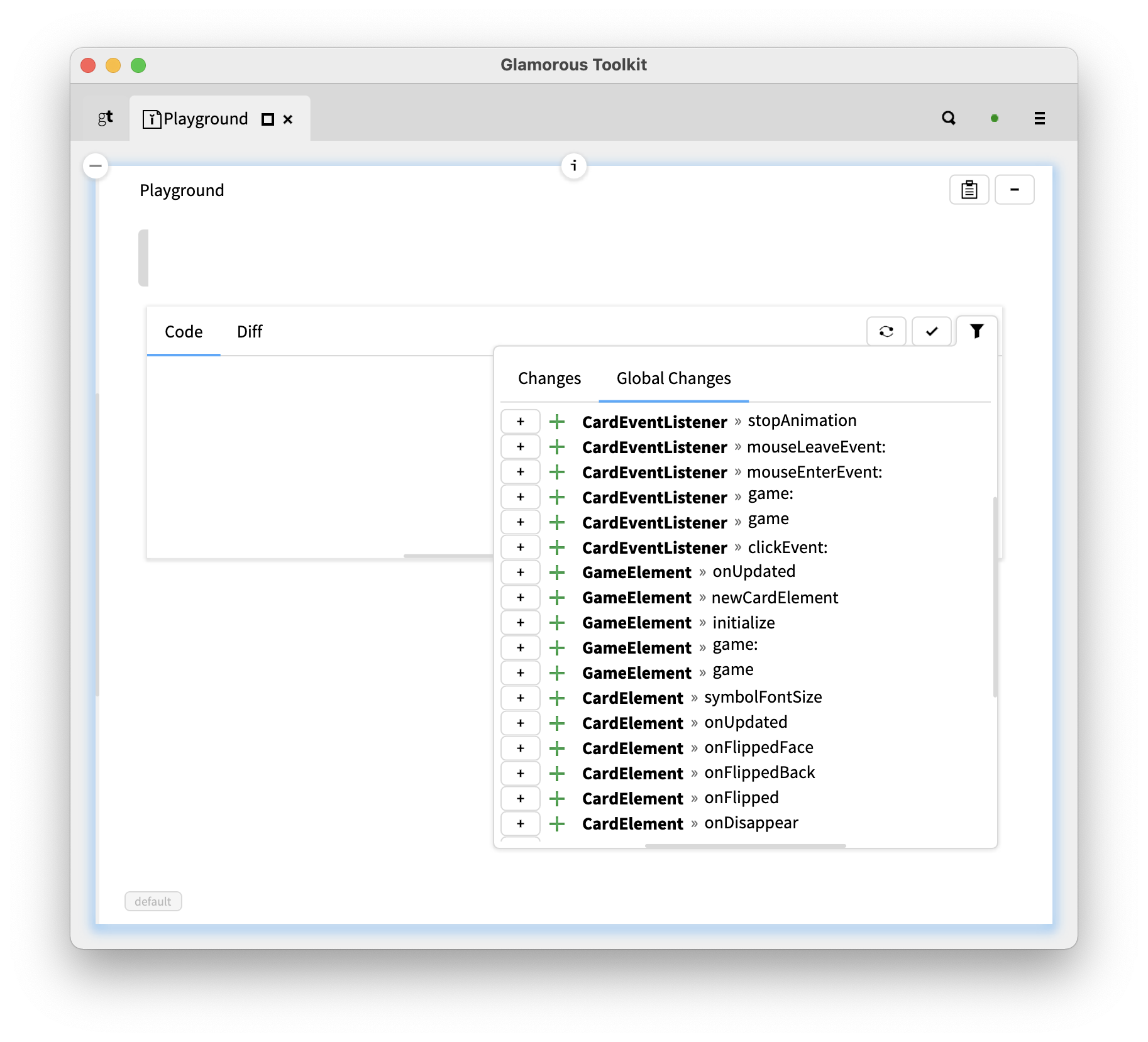 Make Global Changes view faster in the changes snippet · Issue #2501 · feenkcom/gtoolkit · GitHub