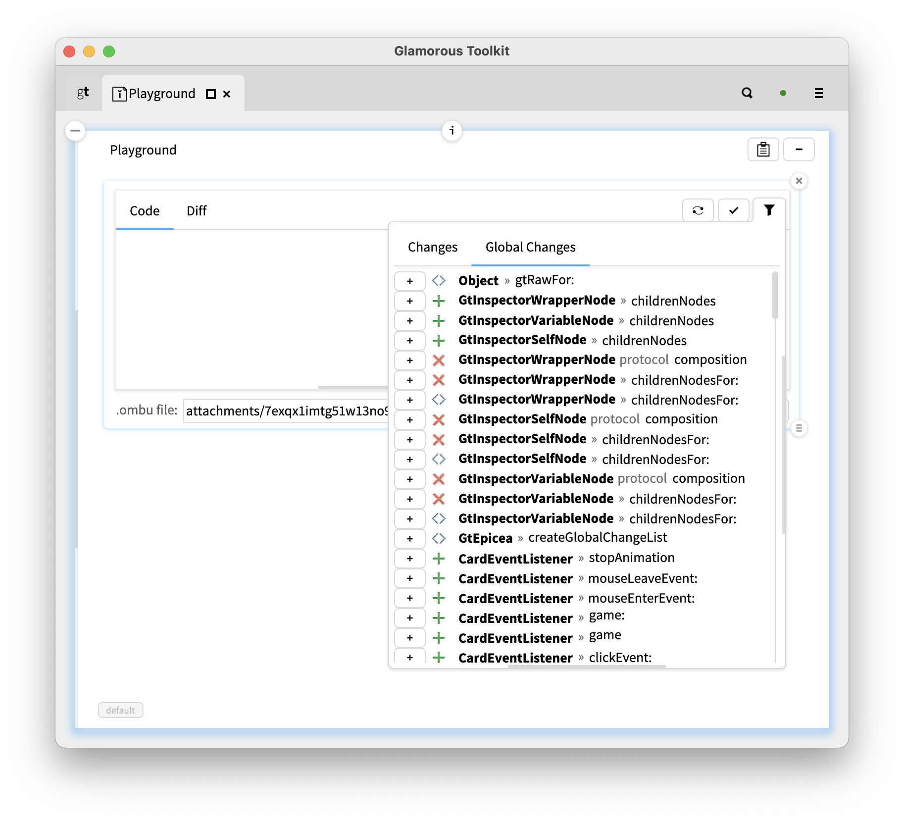 Make Global Changes view faster in the changes snippet · Issue #2501 · feenkcom/gtoolkit · GitHub