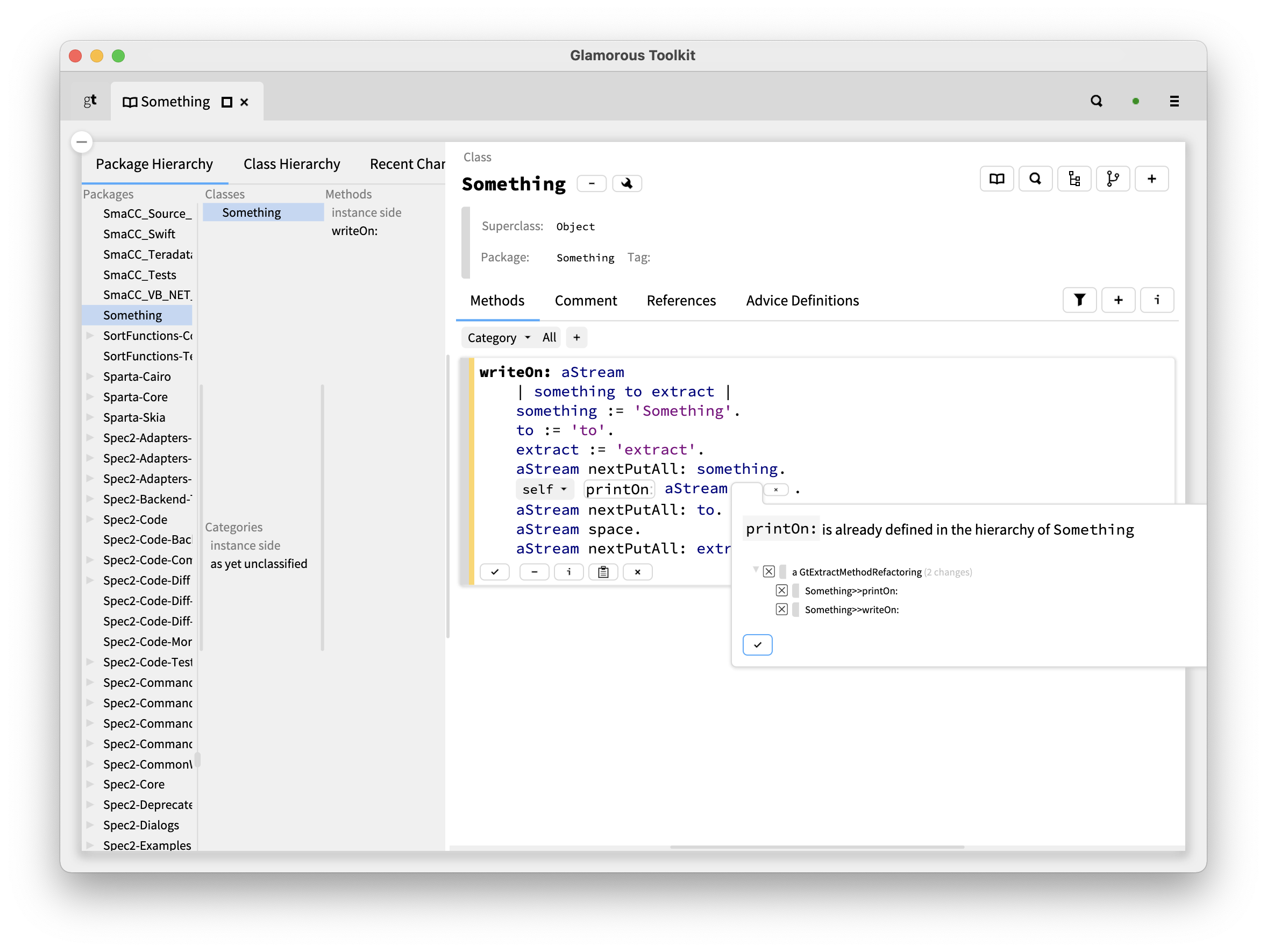 Extract method in coder should offer the possibility to override a method · Issue #2808 ...