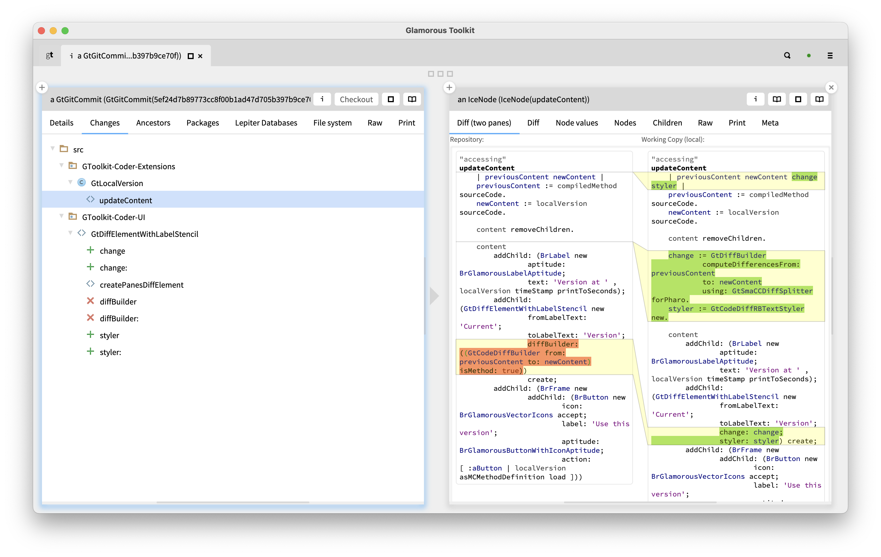 Add character / word based diff · Issue #3014 · feenkcom/gtoolkit · GitHub