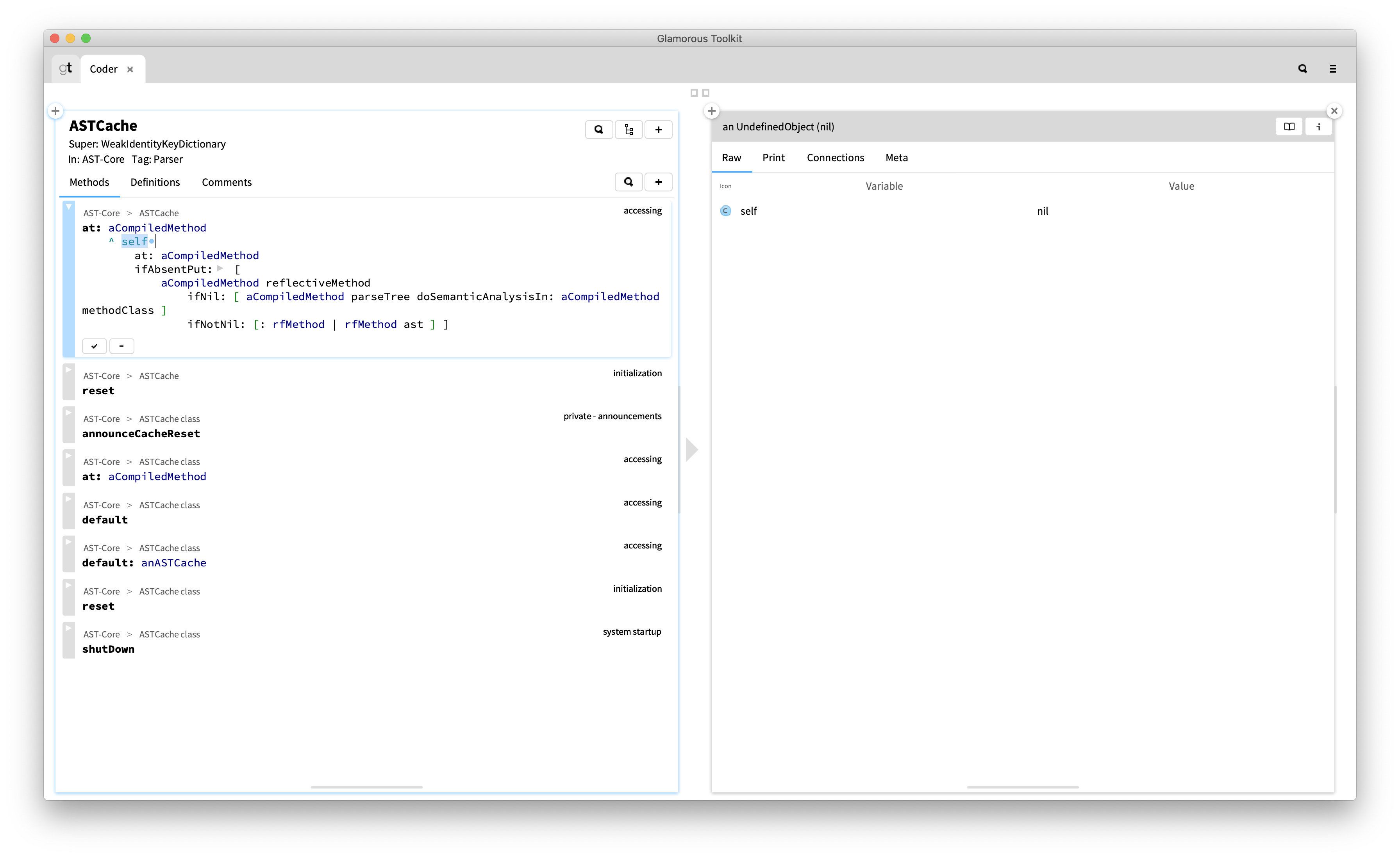 Coder should bind self to the current class · Issue #801 · feenkcom/gtoolkit · GitHub