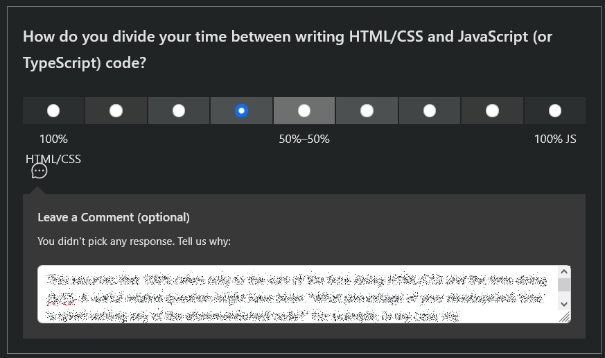 Range Selection Comment Component Does Not Detect When A Response Has Been Selected · Issue 311 