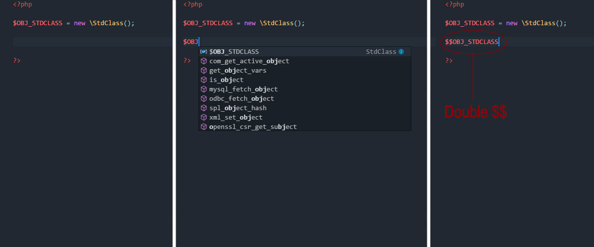 Double character $$ on php suggestions · Issue #33937 · microsoft ...