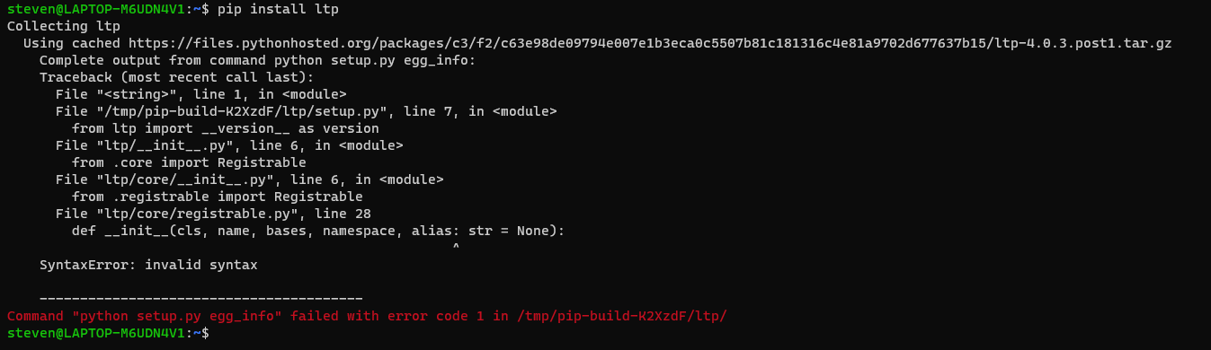 pip安装报错 · Issue #441 · HIT-SCIR/ltp · GitHub