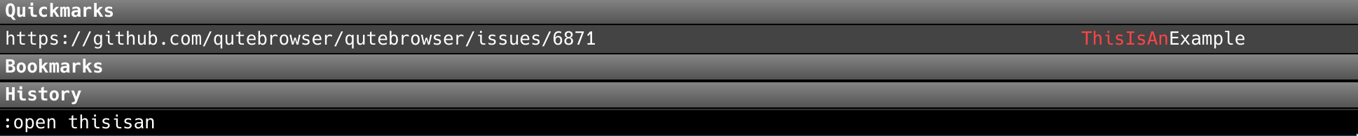 Fuzzy bookmark/quickmark search · Issue #6871 · qutebrowser/qutebrowser · GitHub