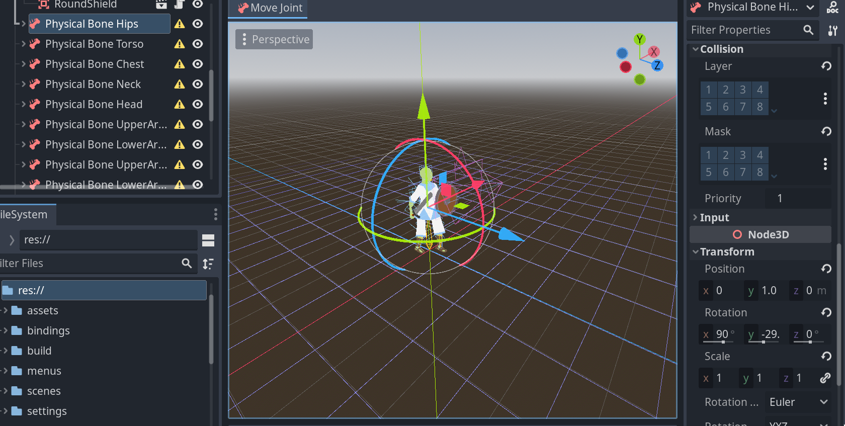 Non uniform scale warning on generated PhysicalBone3D · Issue #77575 · godotengine/godot · GitHub