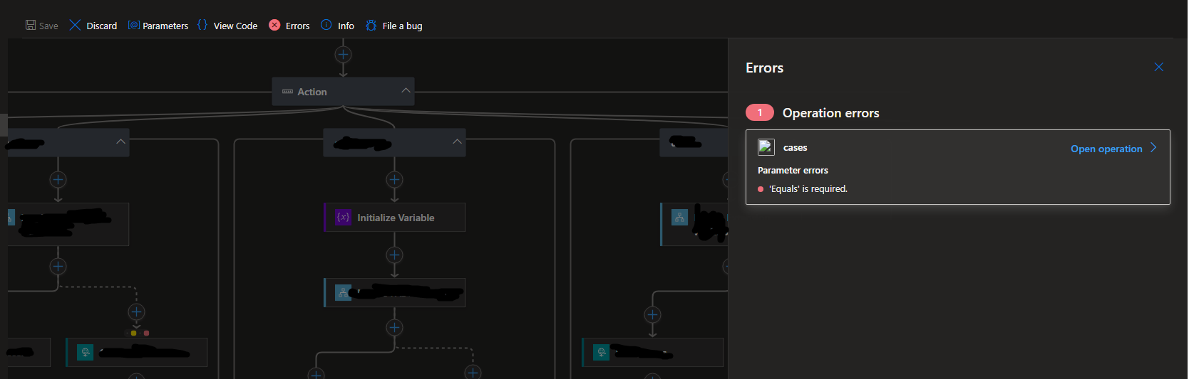 Operation Errors - cases parameter errors ('Equals' is required) · Issue #3128 · Azure ...
